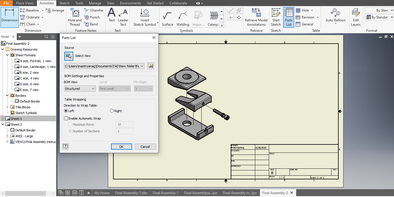 TAD 330- Making Isometric & Exploded Assembly View Drawings : 31 Steps ...