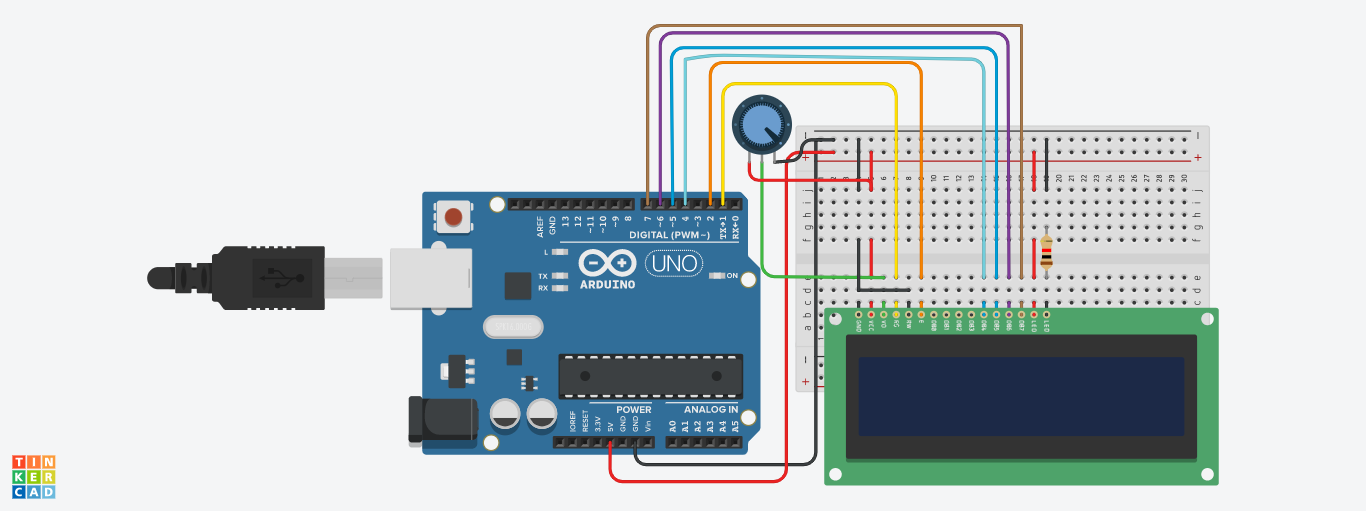 Interfacing LCD With Arduino on Tinkercad : 5 Steps - Instructables