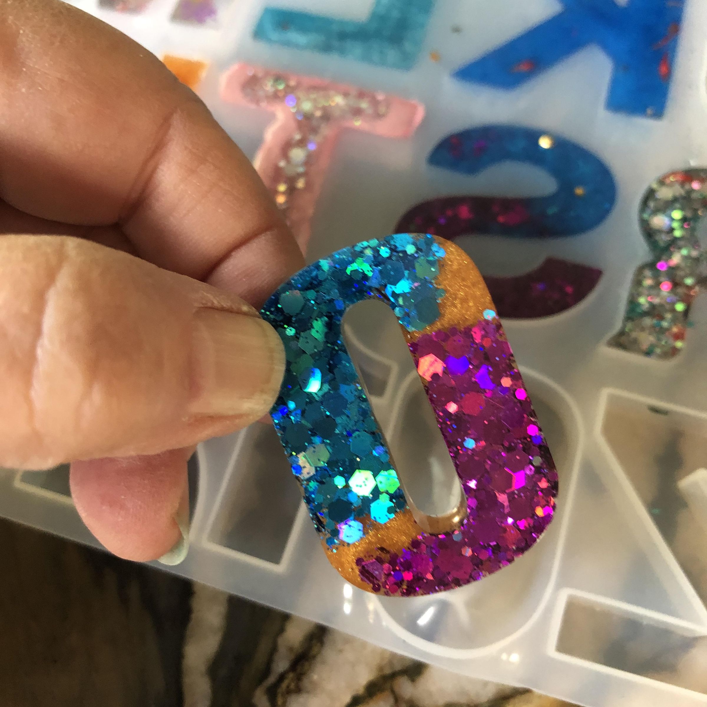 Holographic and Floral Resin Letter Keychains : 18 Steps (with Pictures ...