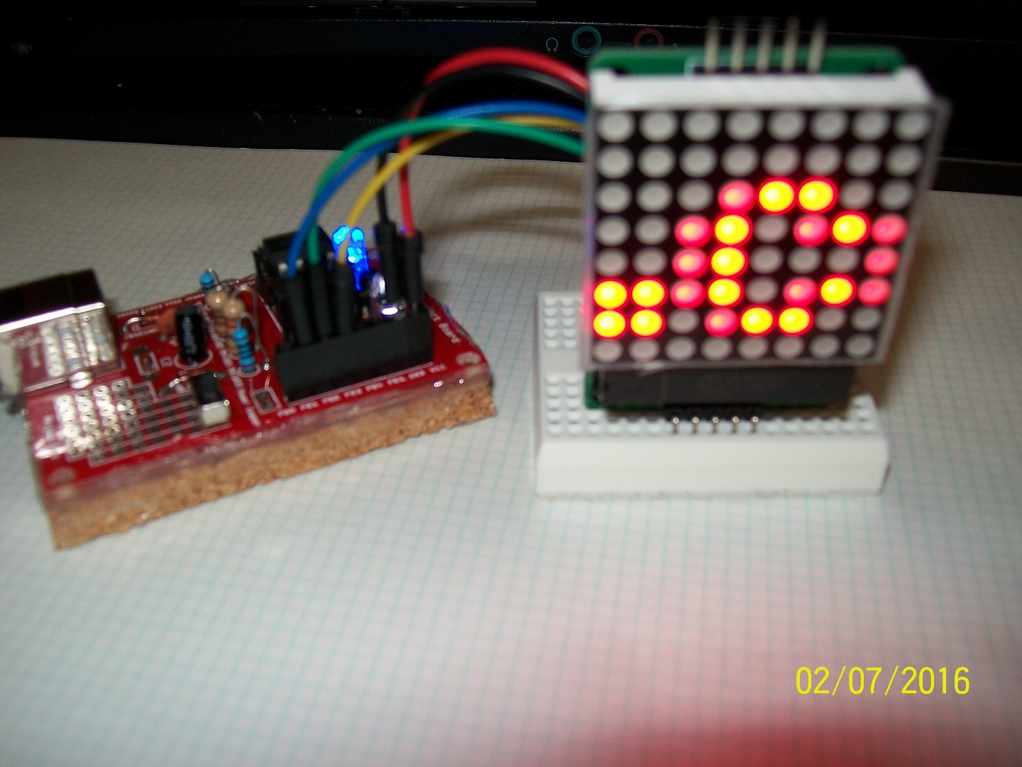 V-USB ATtiny85 Project Board and an 8x8 Red LED Matrix Display : 10 ...