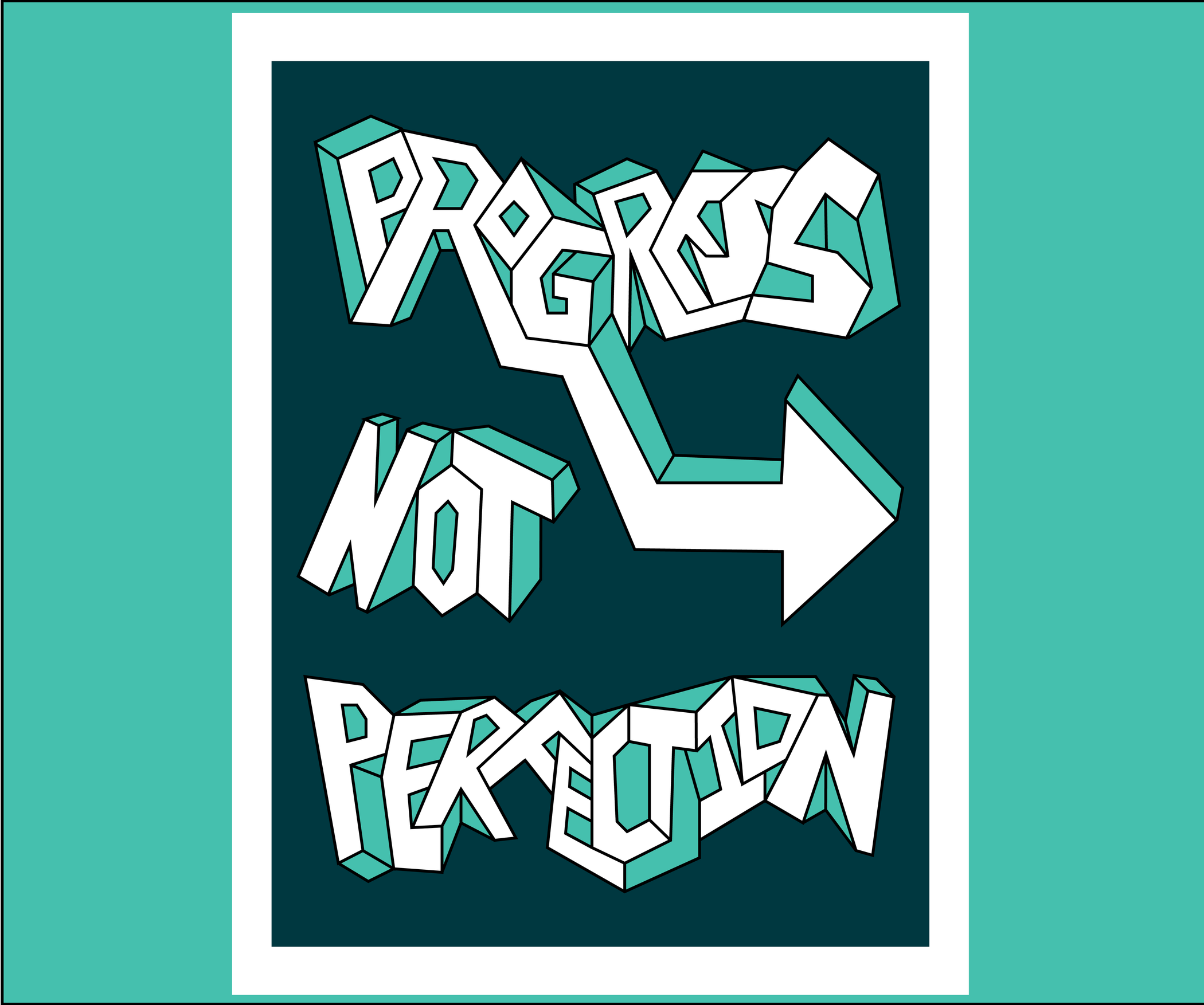 Graphic Poster With Quote "Progress Not Perfection" : 7 Steps ...