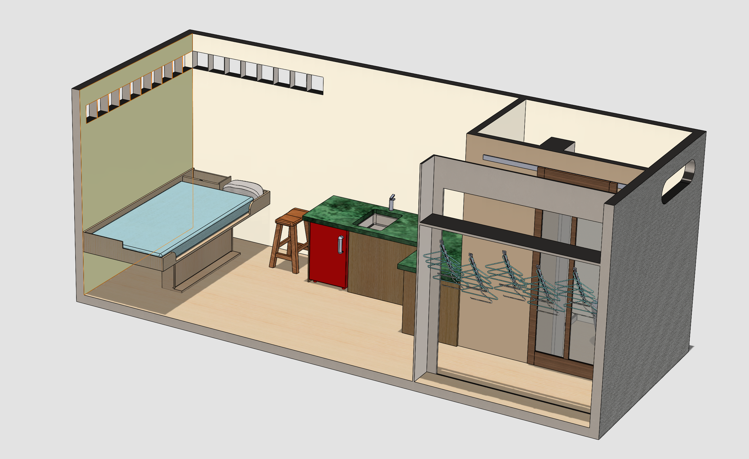 Small Liveable Space From a Half-Size Shipping Container : 10 Steps ...