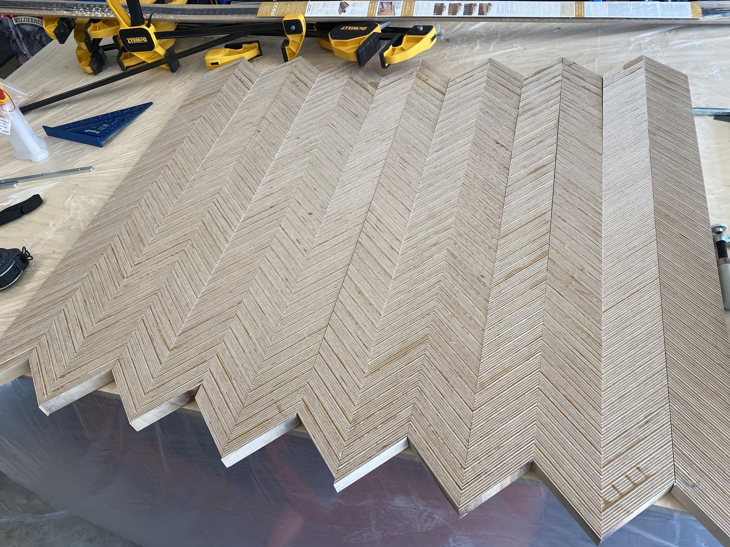 Chevron Pattern Plywood Corner Desk (motorized) : 10 Steps (with ...
