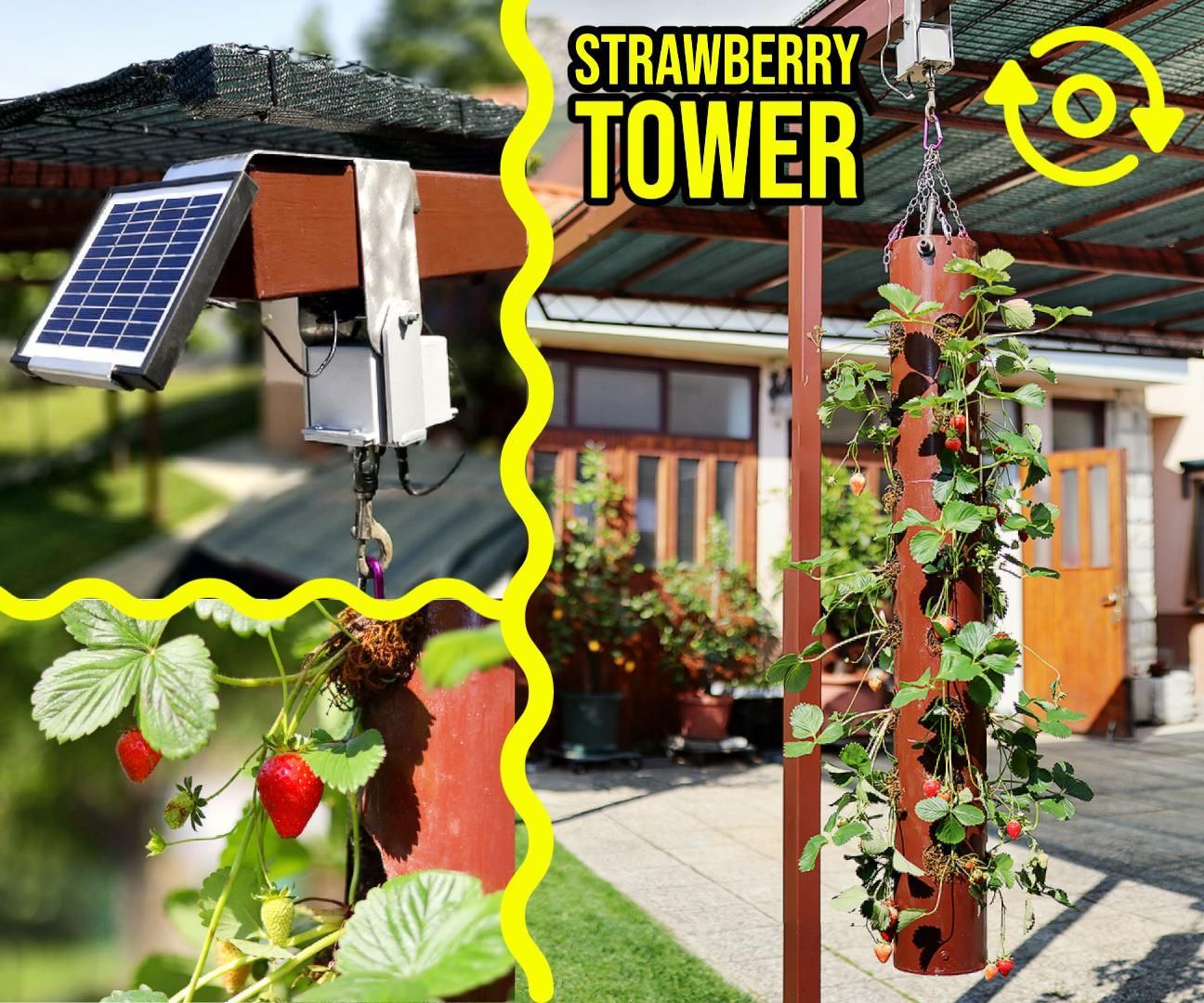 Solar Powered Rotating Strawberry Tower : 13 Steps (with Pictures ...