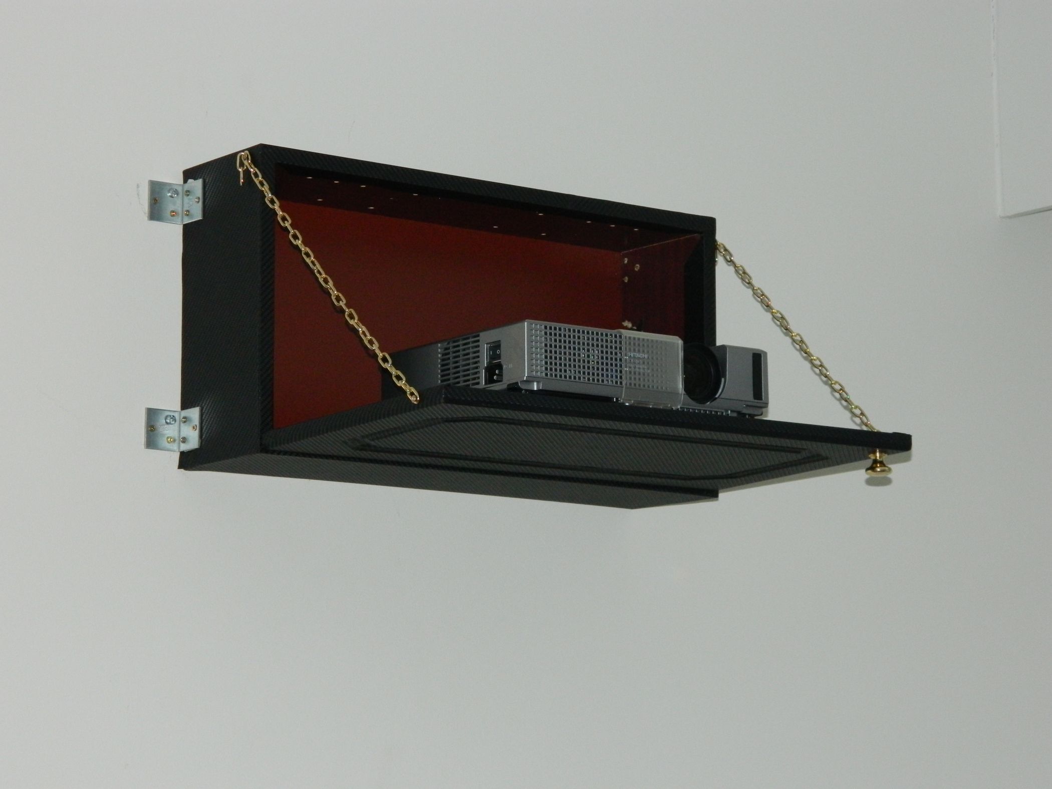 DIY "Hidden" Video Projector Folding Shelf, Carbon Fiber Look : 8 Steps ...