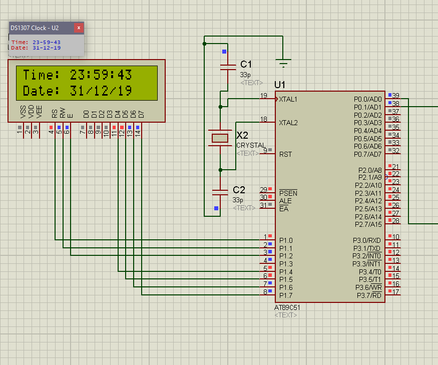 8051 Interfacing With Ds1307 Rtc And Displaying Timestamp In Lcd 5 Steps Instructables