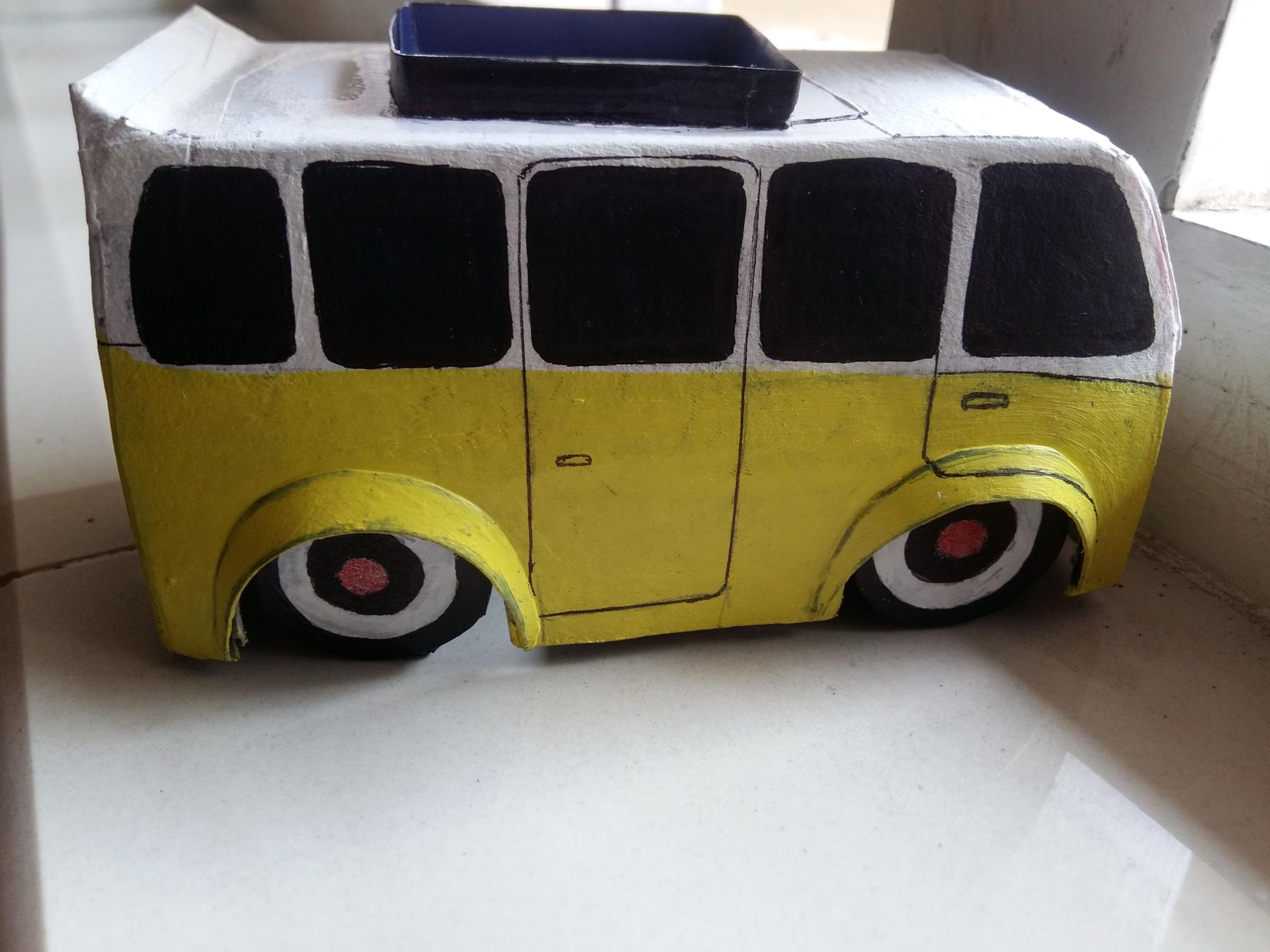 VW Mini Bus Model From Cardboard Box : 7 Steps (with Pictures ...