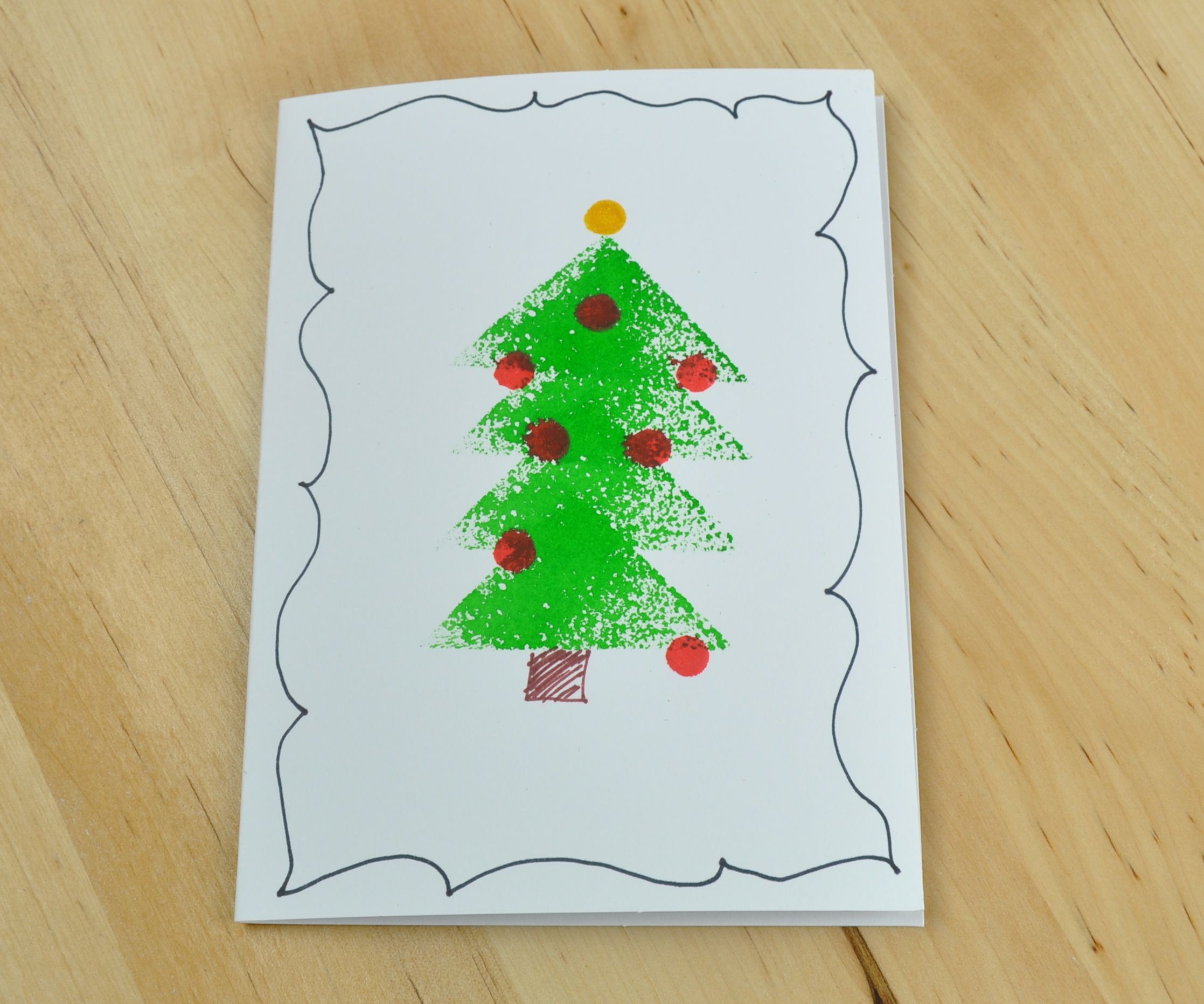 Sponge Stamped Christmas Tree Card : 4 Steps (with Pictures ...