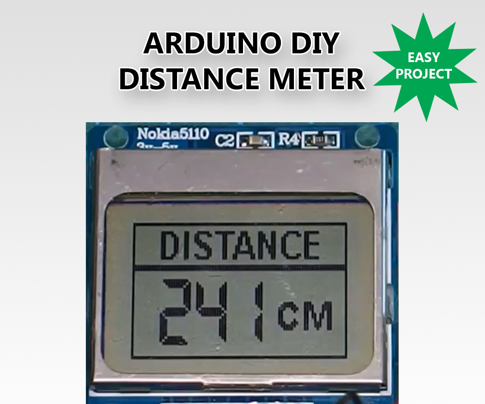 DIY Distance Meter With Arduino and a Nokia 5110 Display : 6 Steps ...