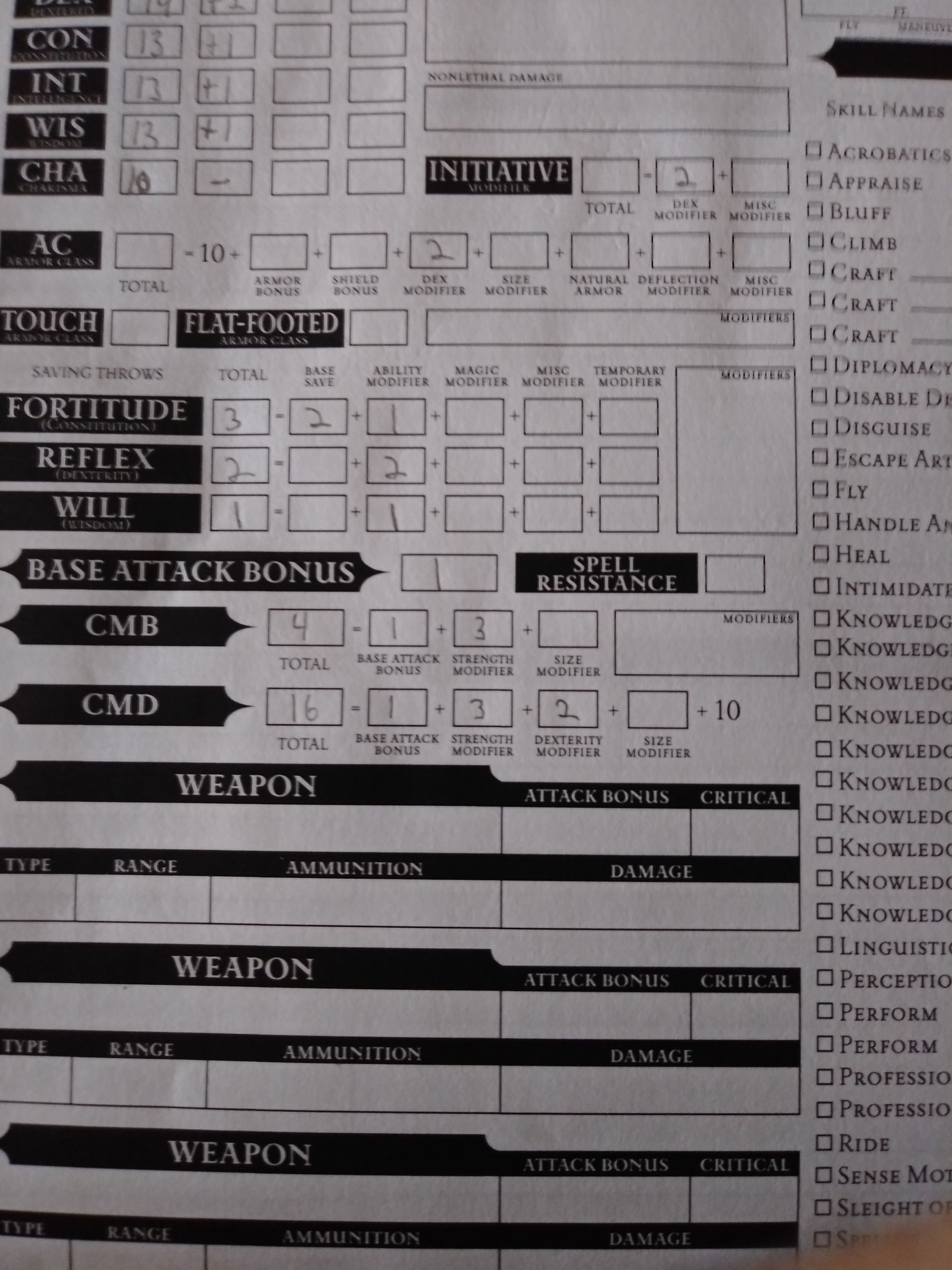 How to Fill a Pathfinder Character Sheet : 7 Steps (with Pictures ...