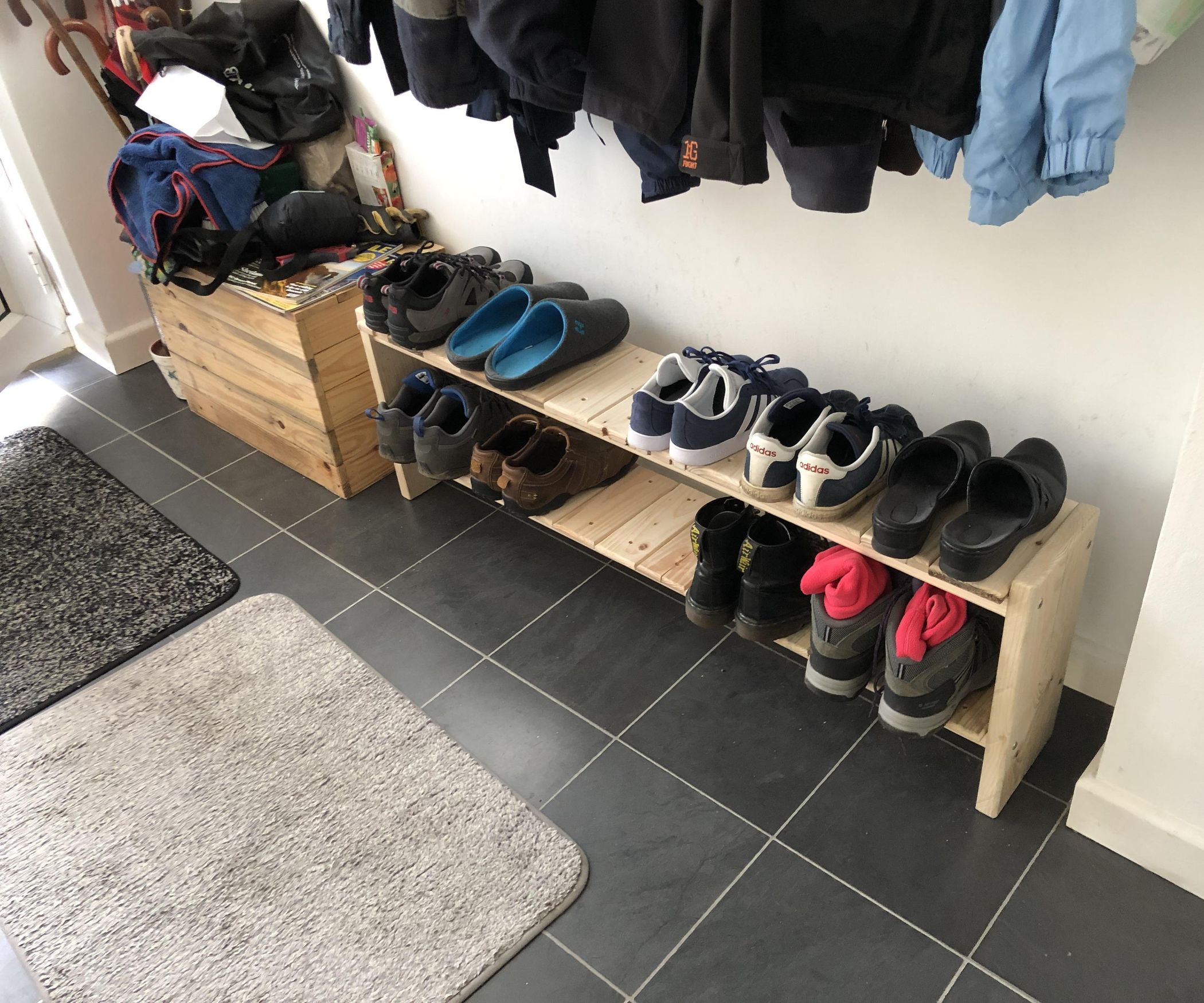 Scaffolding Board and Pallet Wood Rustic Shoe Rack in a Day : 3 Steps ...