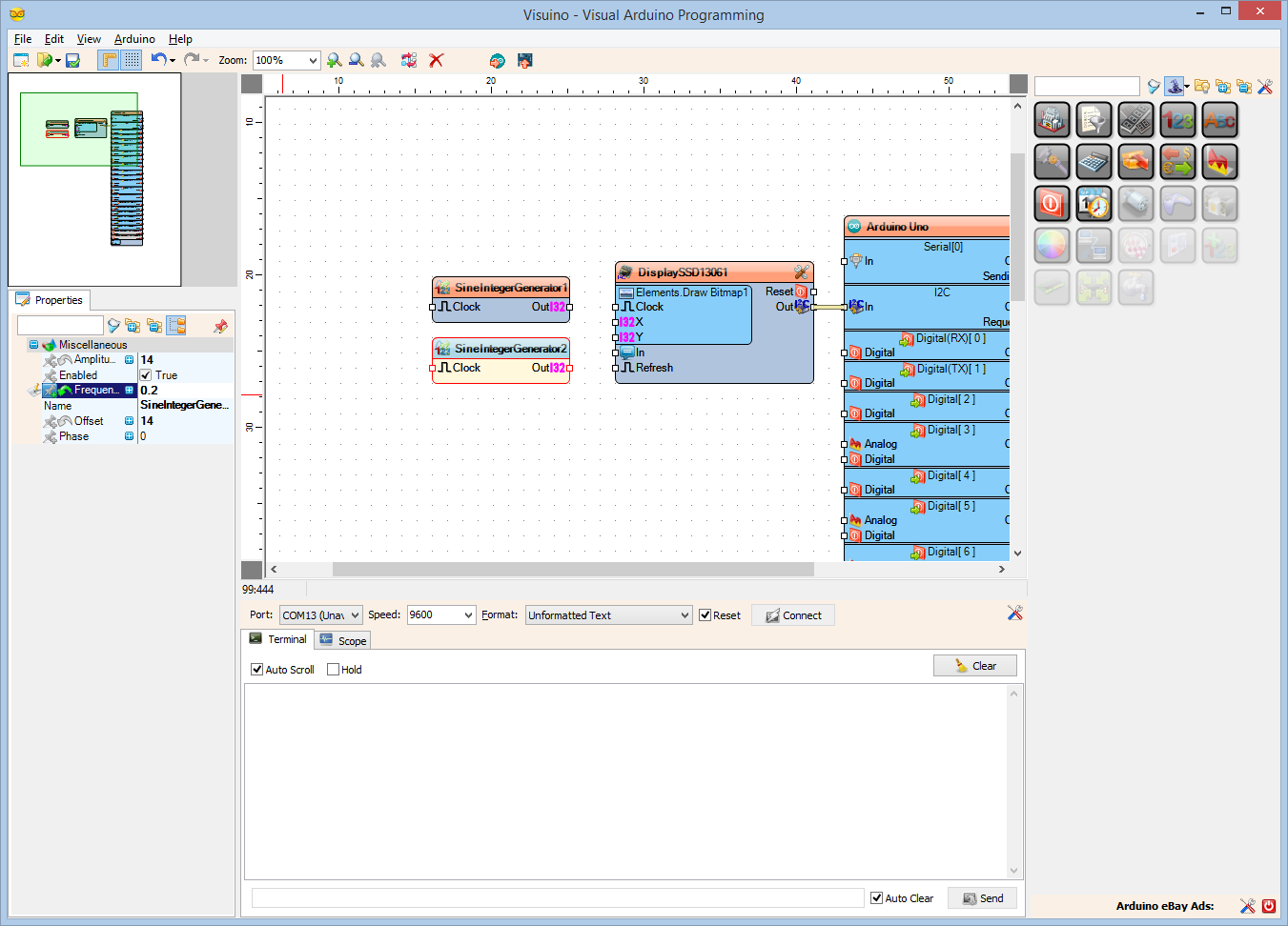 Arduino Nano: Bitmap Animation in SSD1306 I2C OLED Display With Visuino ...