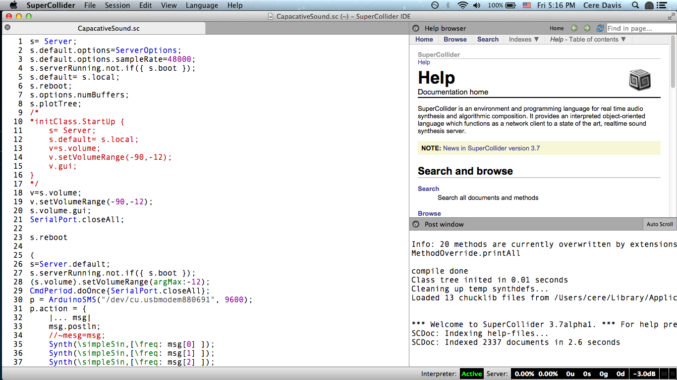 Sonifying Capacitive Data Over Serial Port With Teensy and ...
