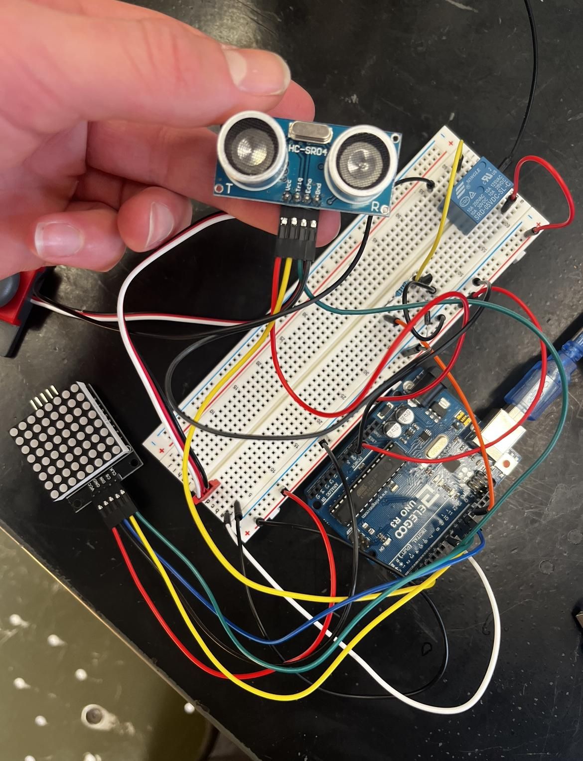 Ultrasonic Sensor Controlled 8x8 LED Display Matrix by William and ...