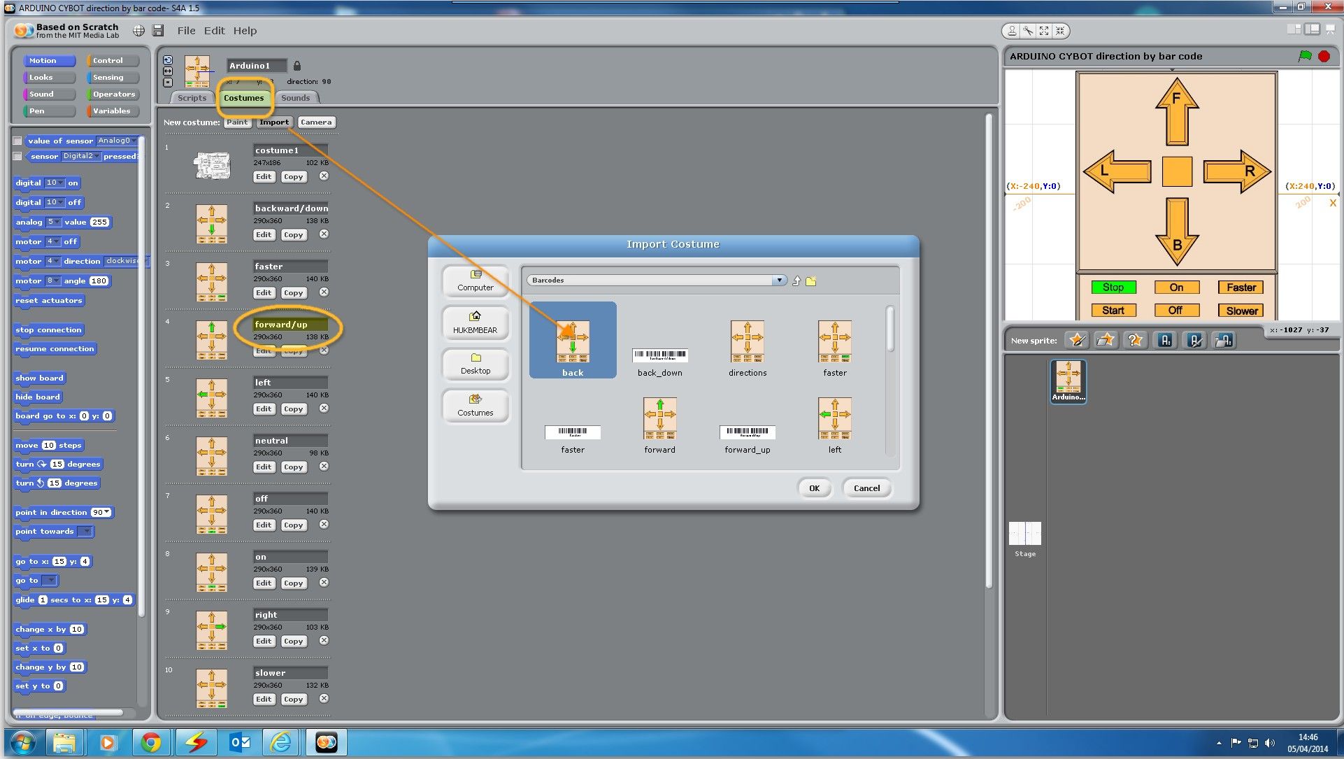 Direction Display for Arduino Robot - Scratch Interface : 4 Steps ...