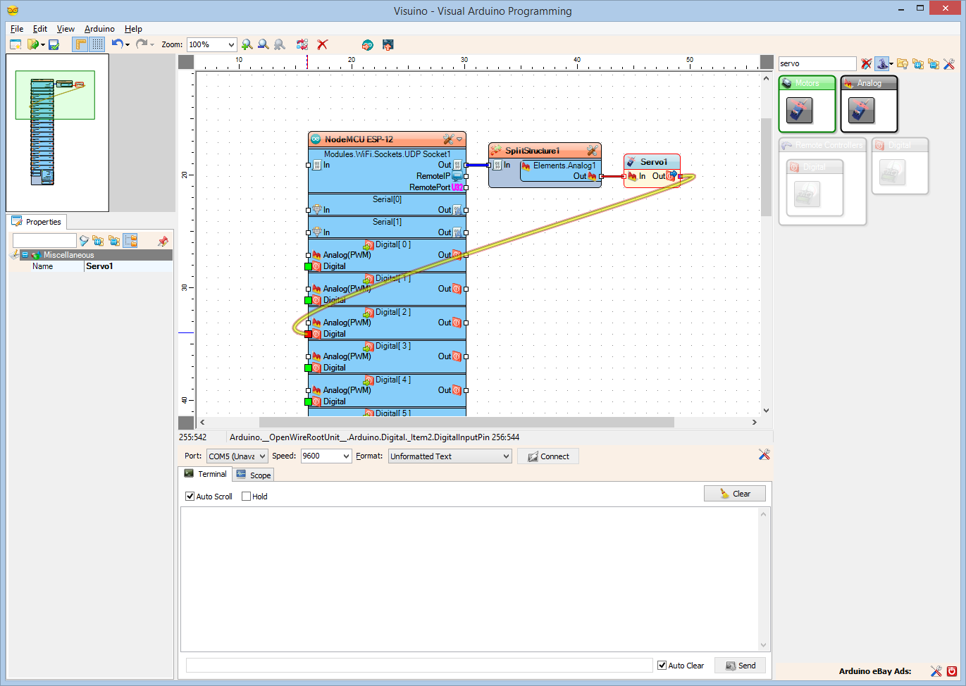 ESP8266 and Visuino: Control Servo Remotely Over Wi-Fi With Rotary ...