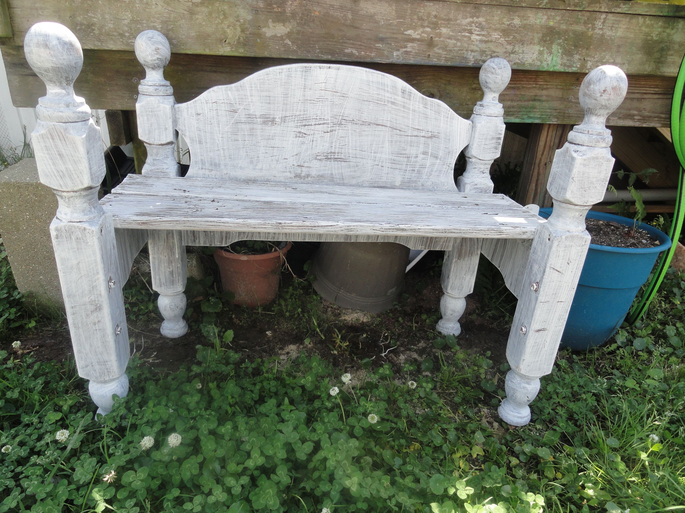 Rustic Garden/Planter Bench From Headboards : 7 Steps (with Pictures ...