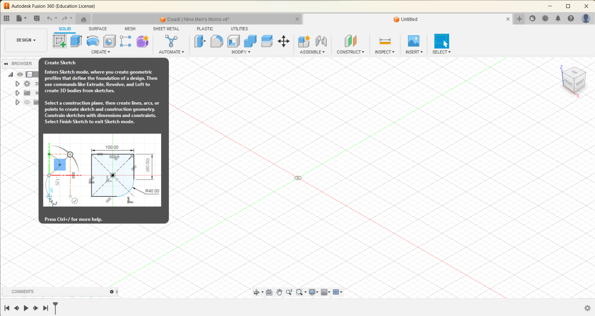 How to Design 9 Mens Morris Game in Fusion 360 : 10 Steps (with ...