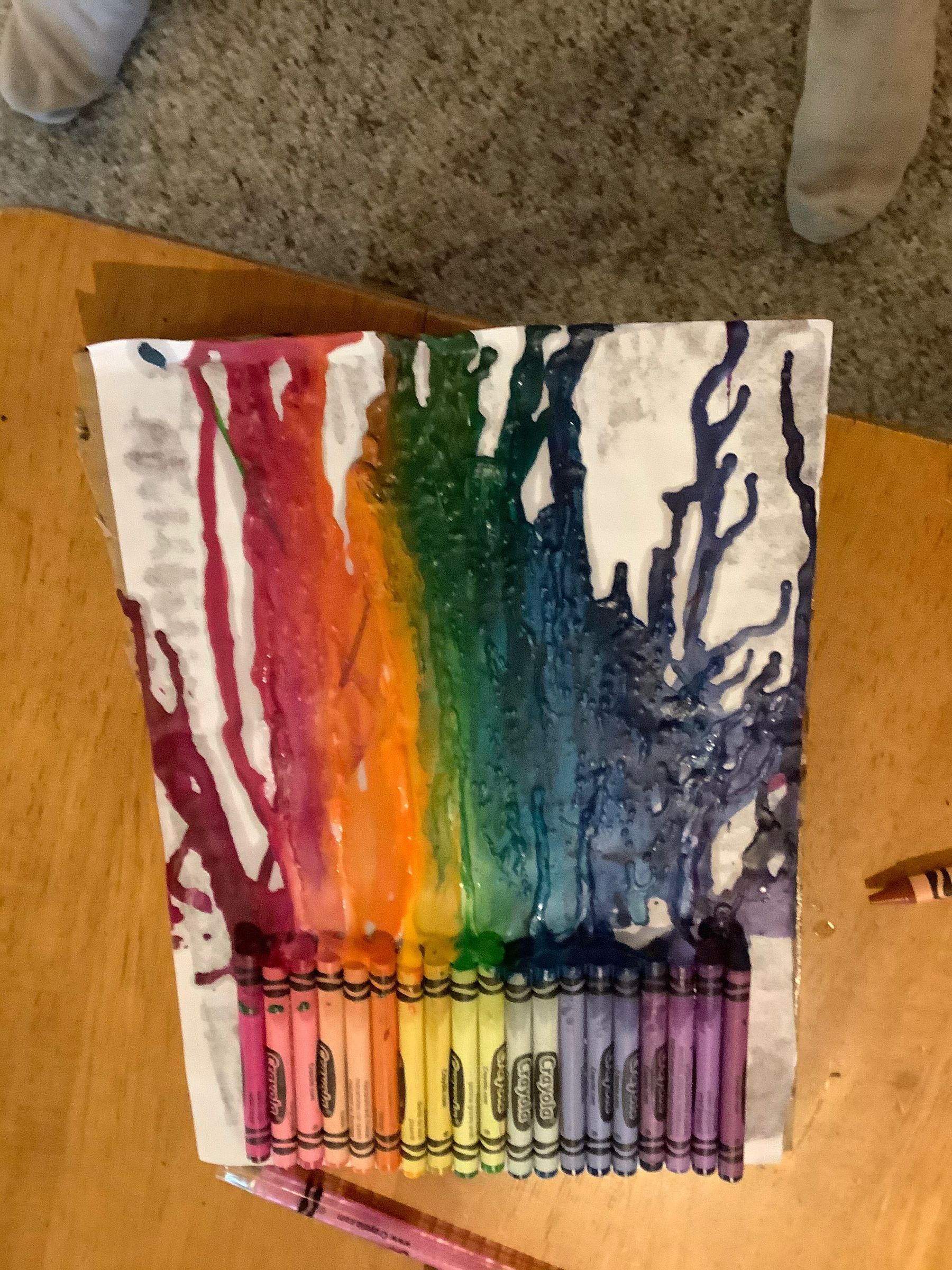Melted Rainbow Crayon Art : 5 Steps - Instructables