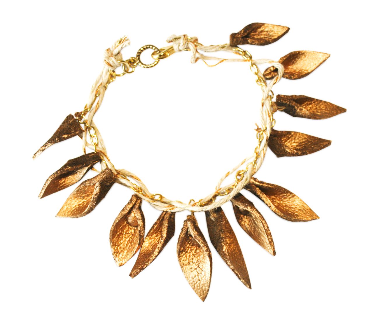 Gold Leather Leaf Bracelet : 8 Steps - Instructables