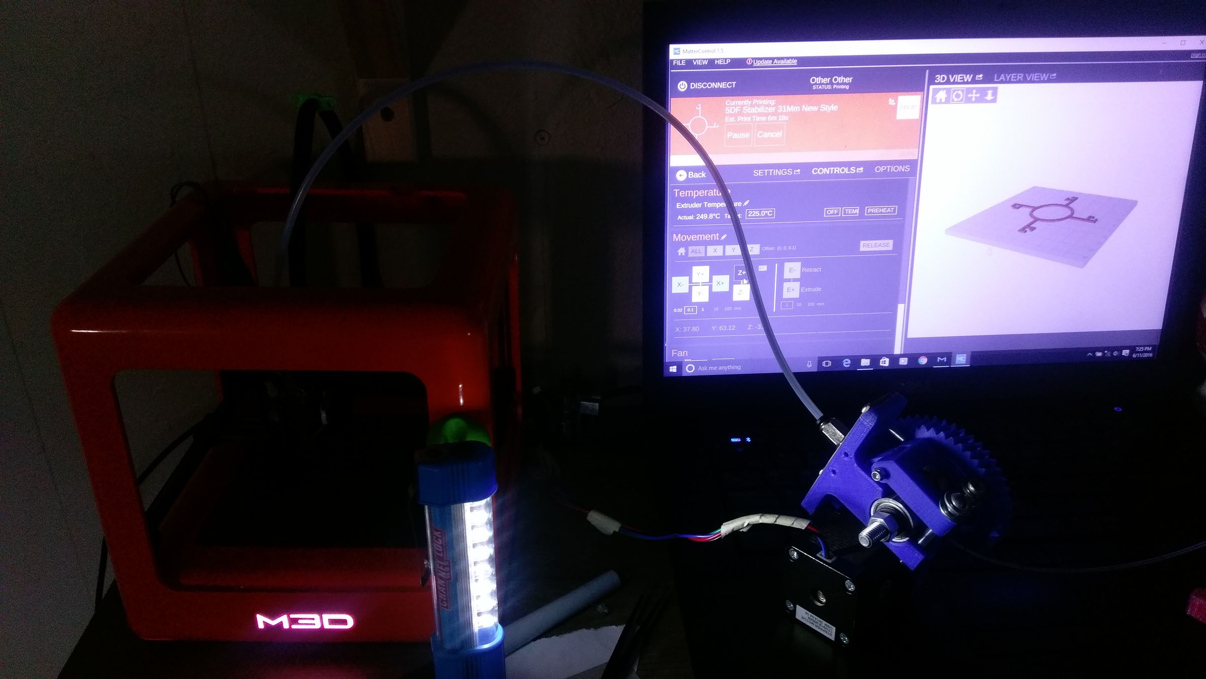 M3D Printer Setup External Extruder : 5 Steps - Instructables