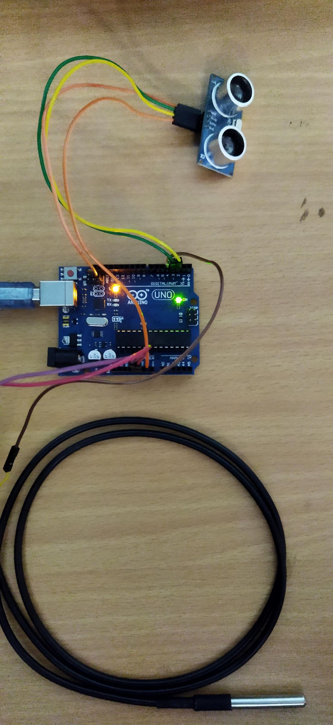 Arduino With Ultrasonic Sensor and Temperature Sensor : 4 Steps ...