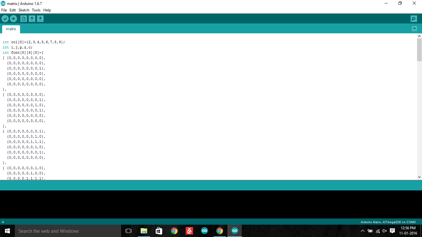 Led Matrix Display Row Column Scanning Using Arduino : 4 Steps ...