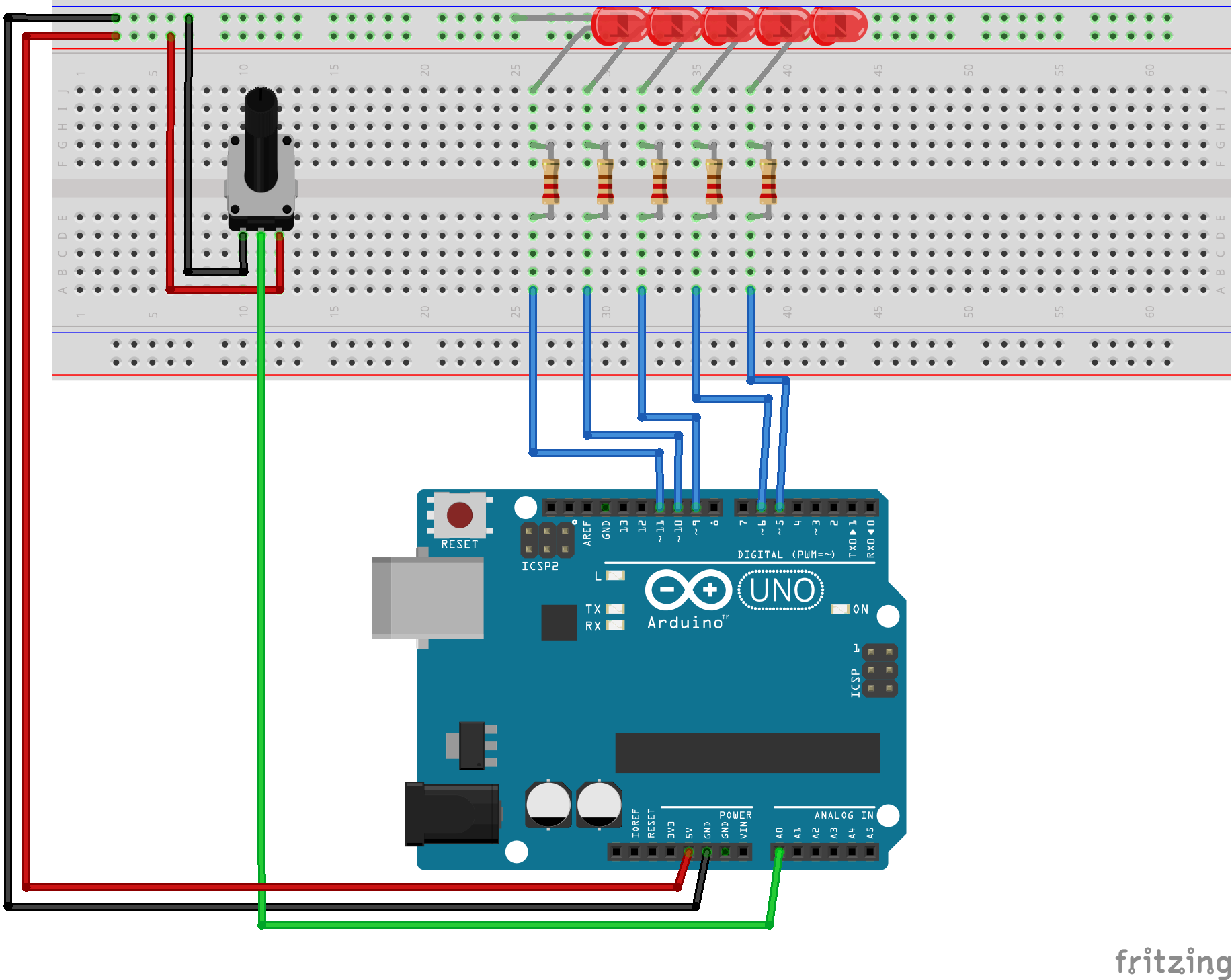 Arduino - Fade a Row of LEDs With Pulse Width Modulation (with Pictures ...