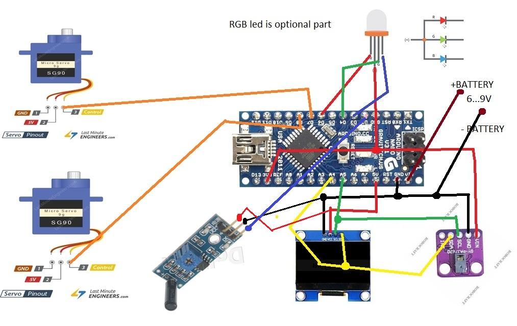 Happy-Angry Robot - Visuino - Visual Development for Arduino