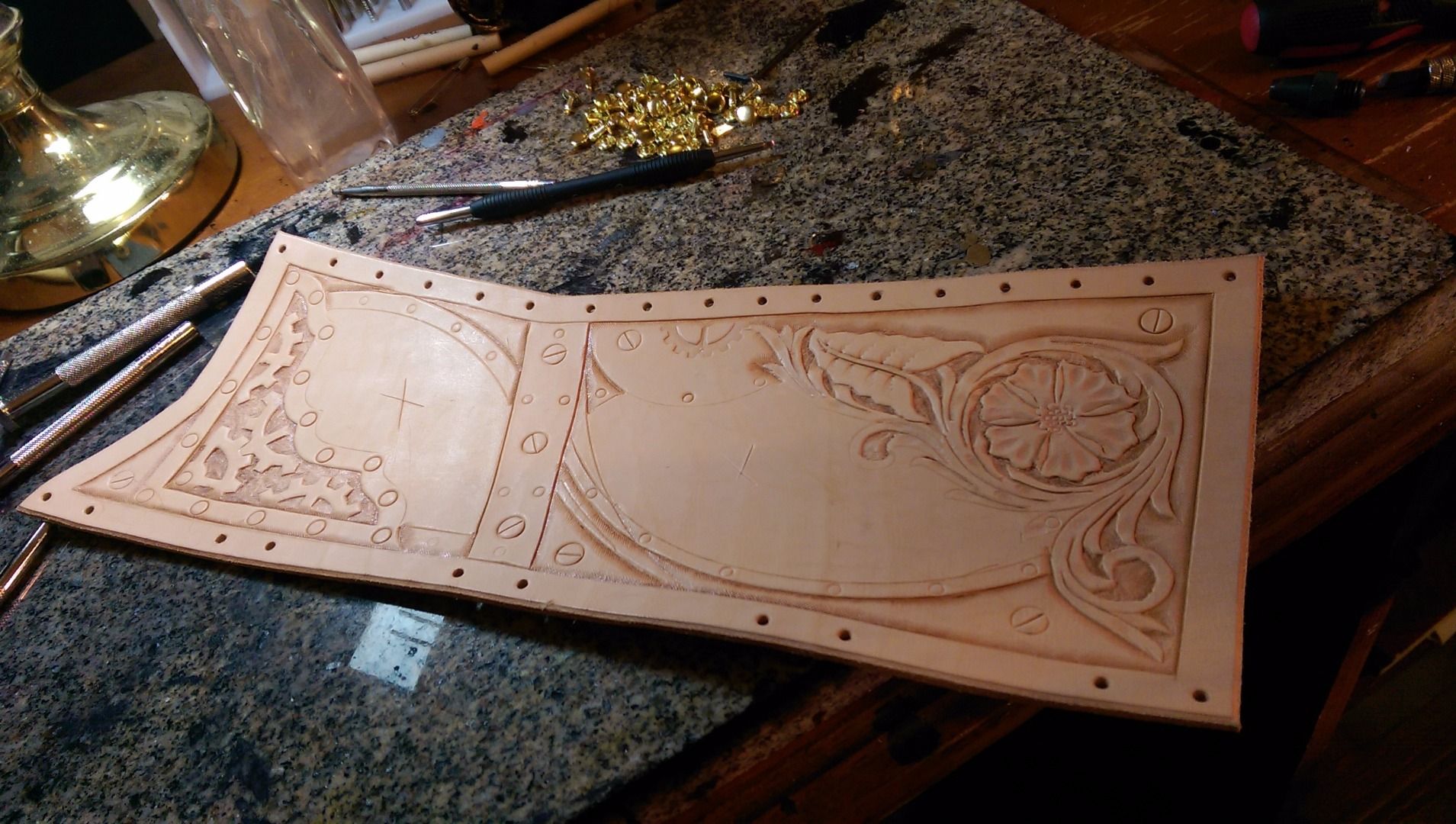 Handmade Steampunk Leather Corset With Brass Inlays and Custom Tooling ...