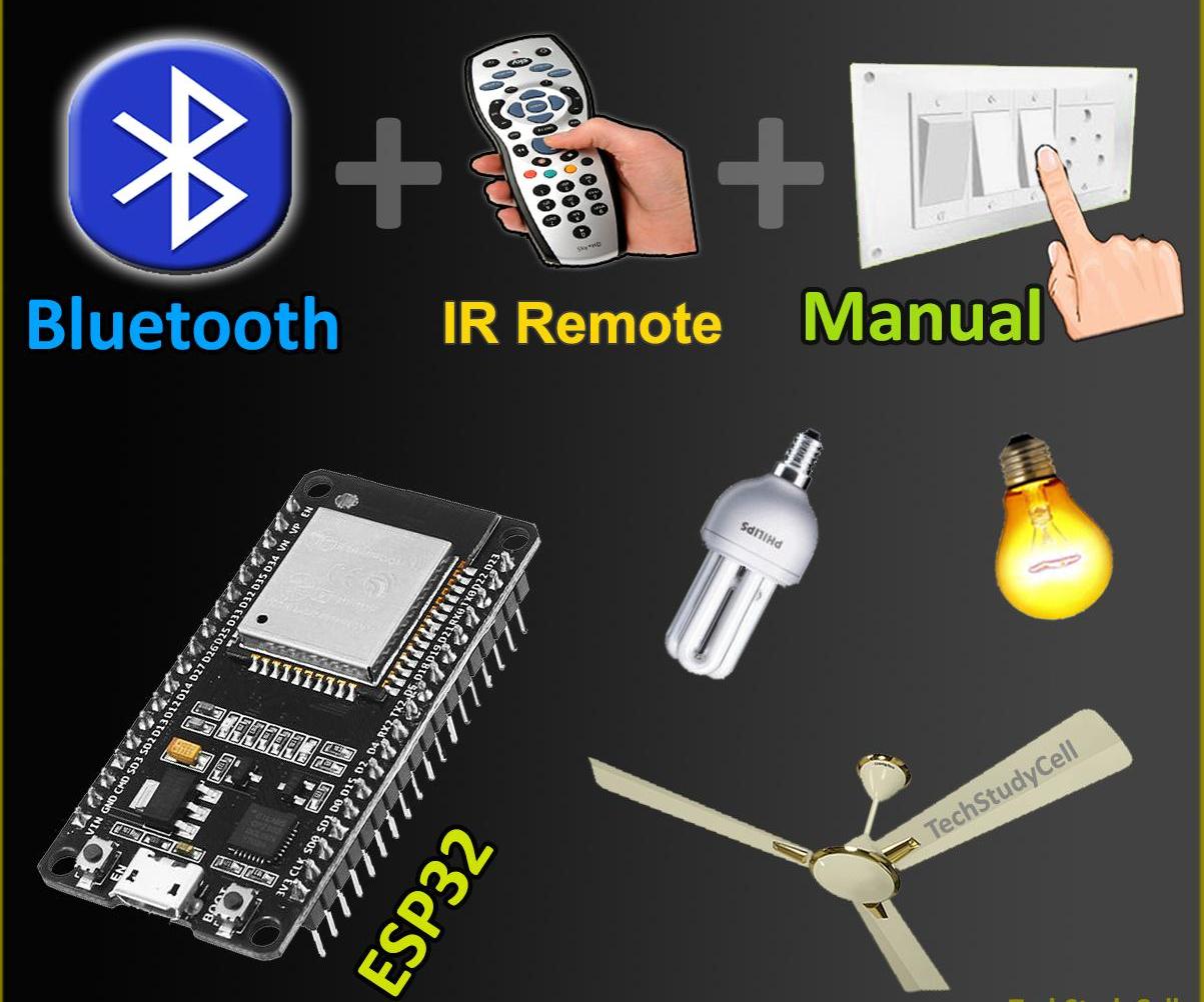 Esp32 Bluetooth Home Automation With Ir Remote Control Relay Esp32 Projects 2021 17 Steps 9903