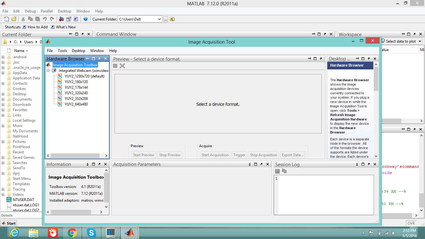 Image Acquisition Tool in MATLAB : 3 Steps - Instructables