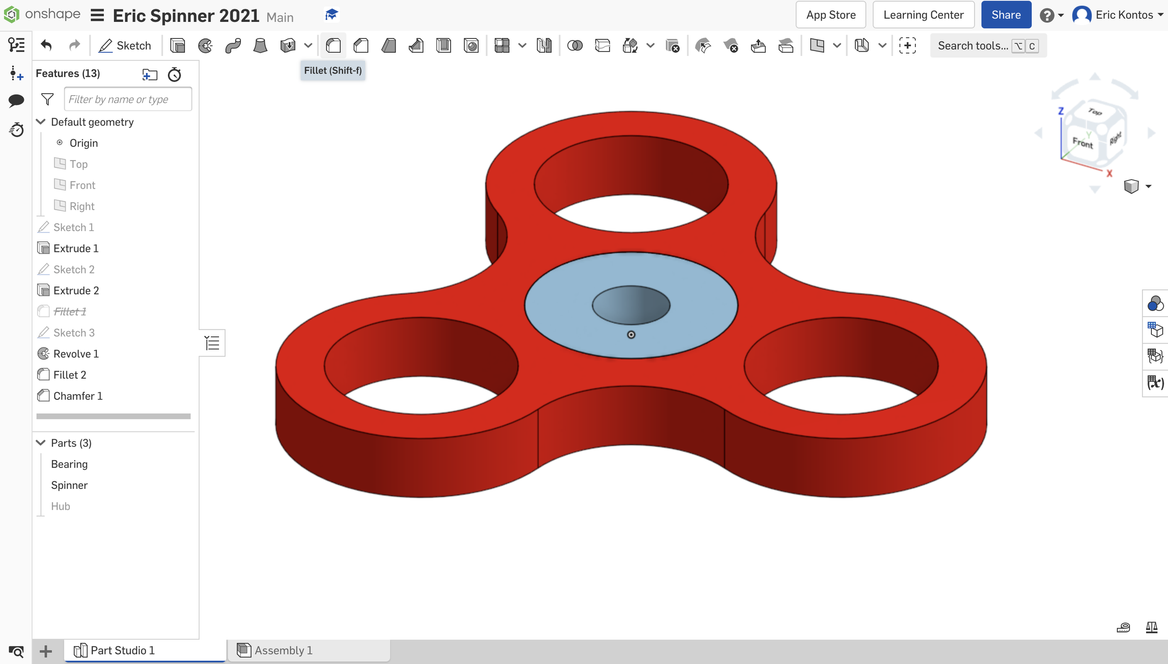 Fidget Spinner in Cad ONSHAPE : 14 Steps (with Pictures) - Instructables