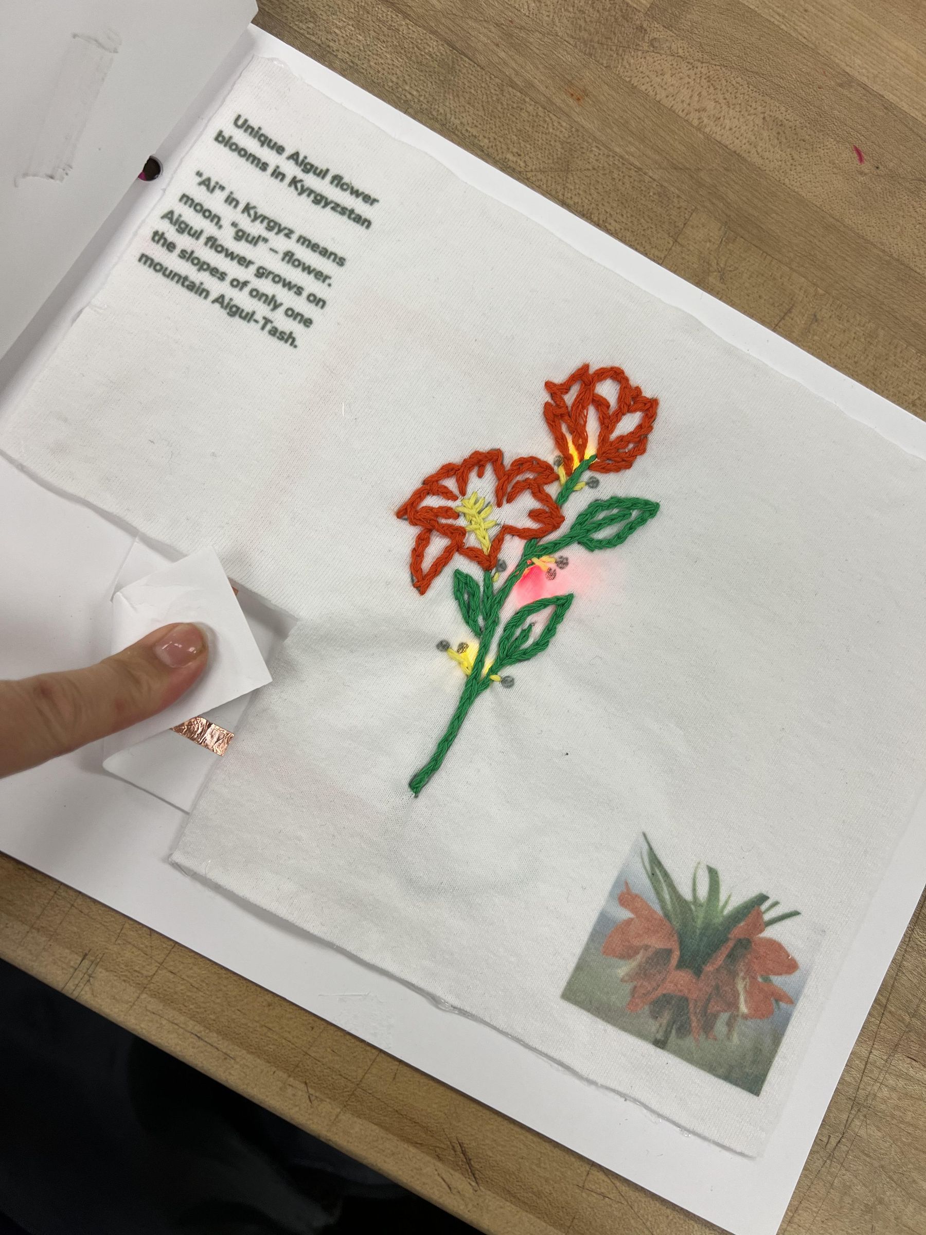 Embroidered Circuit Flower "Aigul" That Grows in Kyrgyzstan : 4 Steps ...