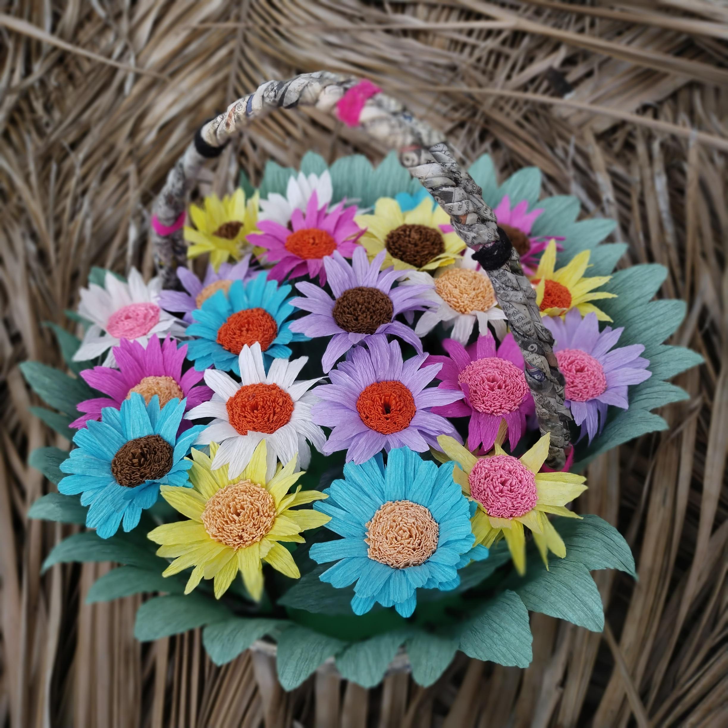 BASKET BOUQUET OF PAPER FLOWERS : 22 Steps (with Pictures) - Instructables