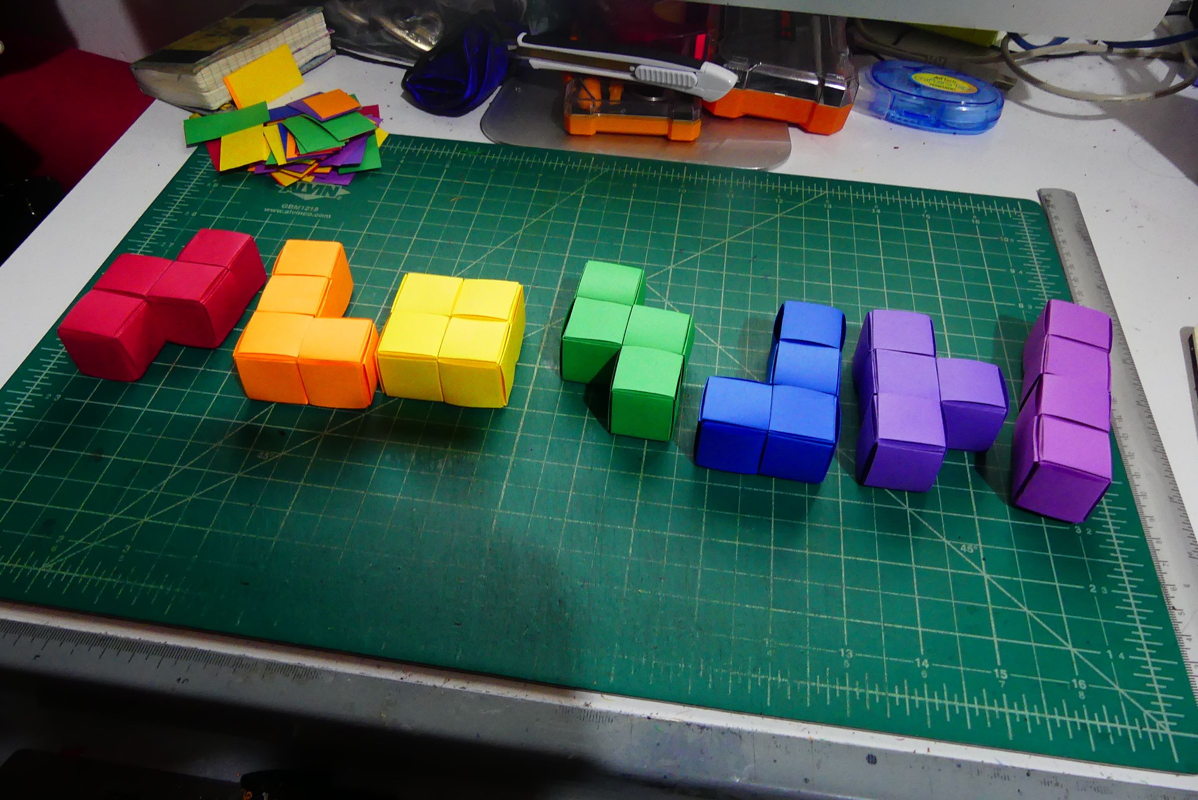Rainbow Tetris Paper Sculpture : 7 Steps (with Pictures) - Instructables