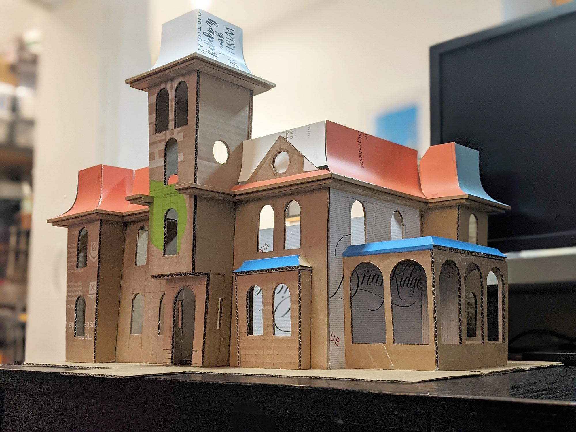 Addams Family Spooky Mansion Cardboard Model - With Lights and Sound ...