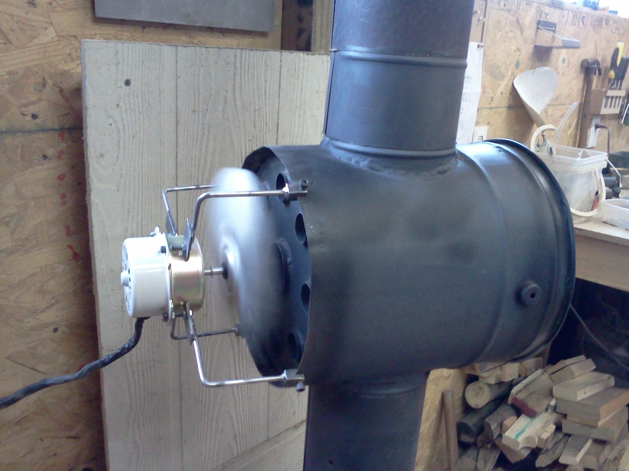 Homemade Chimney Heat Reclaimer Stove Pipe Heat Reclaimer | Hearth.com