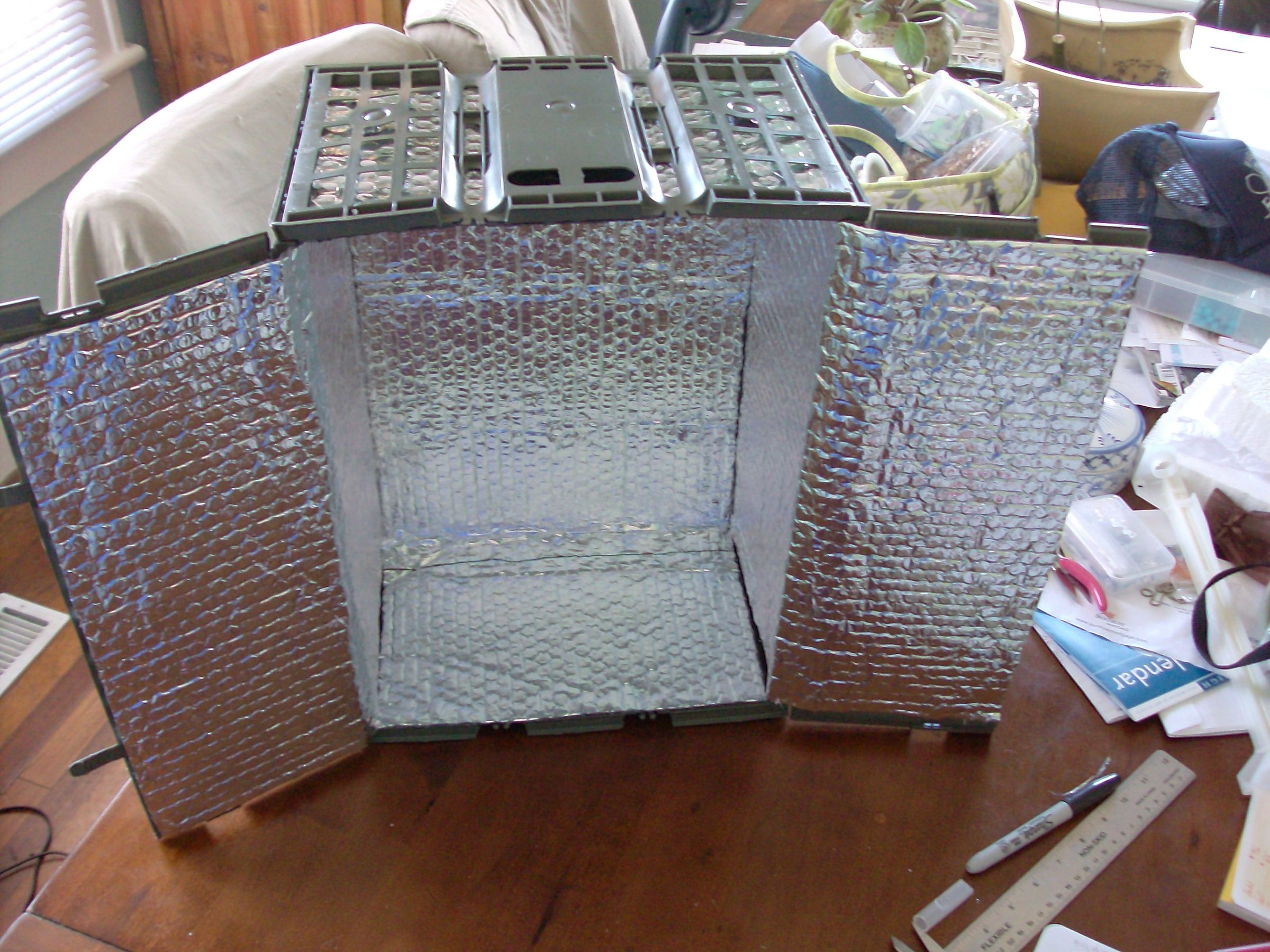 How to Upcycle a Crate Using Silver Bubble Wrap : 6 Steps (with ...