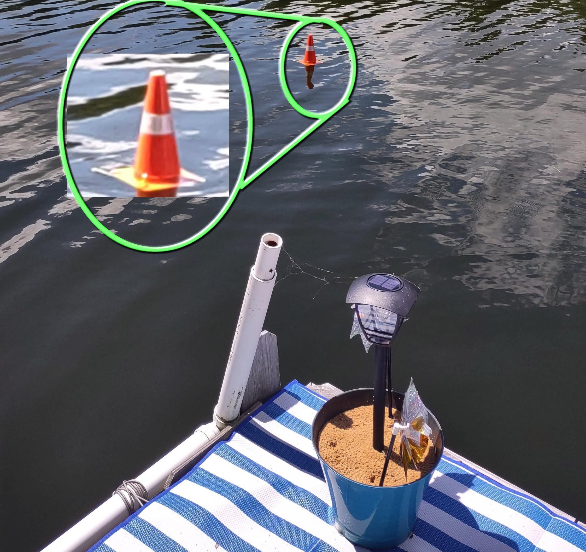 Traffic Cone Floating Buoy From the $1.25 Store With Upcycled Material ...