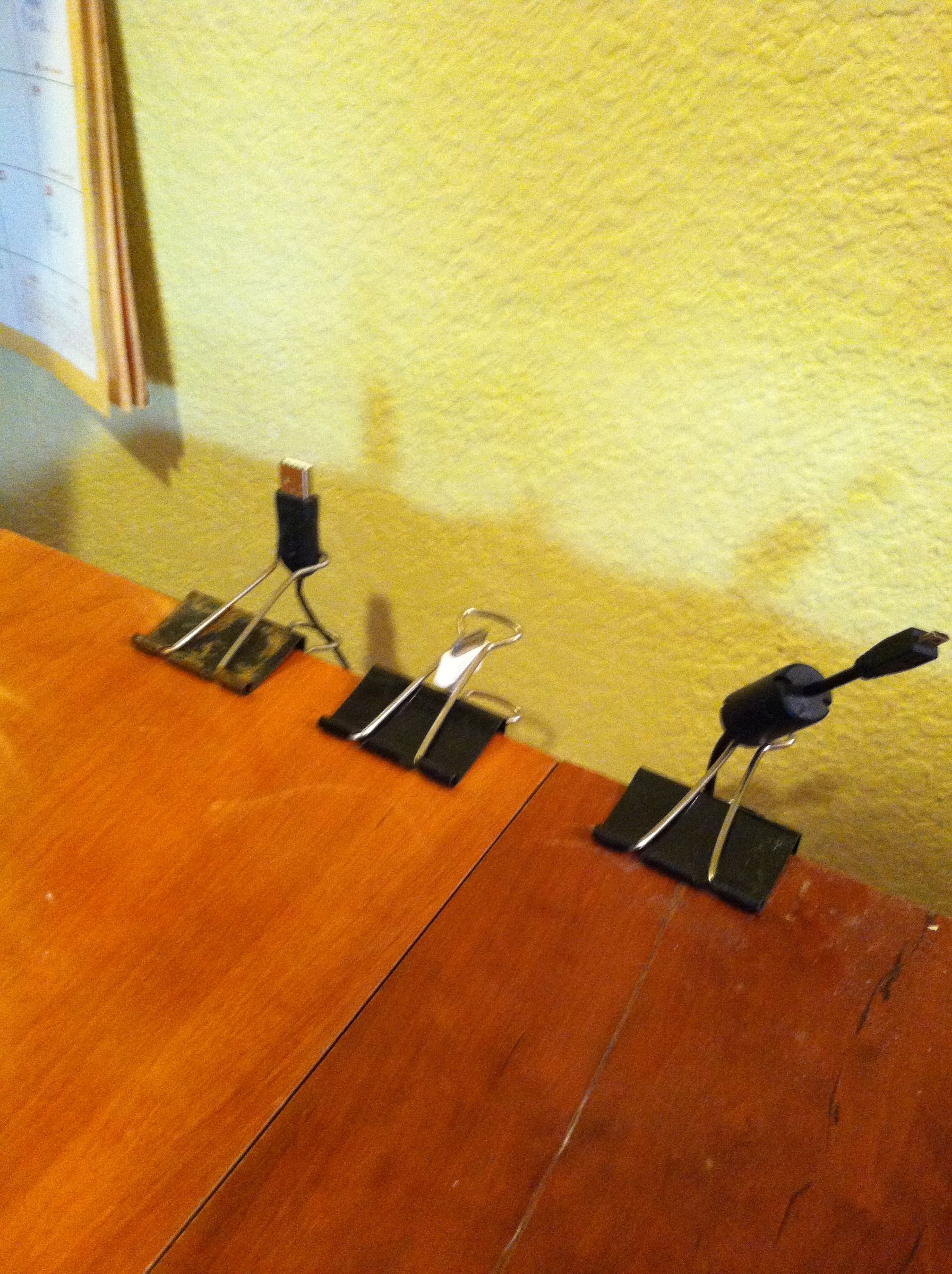 Desk Cord Management Using Binder Clips : 4 Steps - Instructables