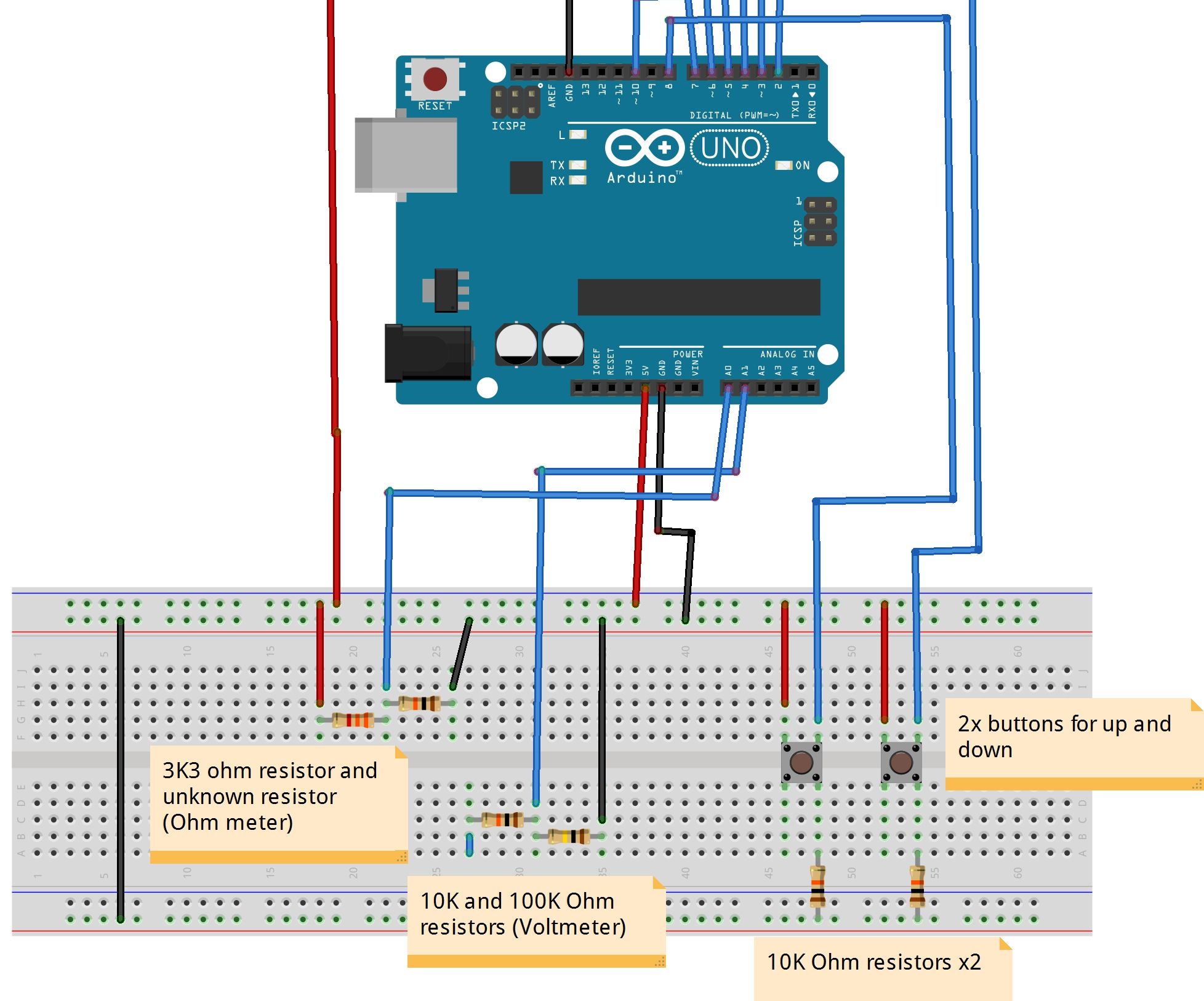 Arduino Ohm Meter And Voltmeter Displaying On Lcd Tutorial Instructables 8252