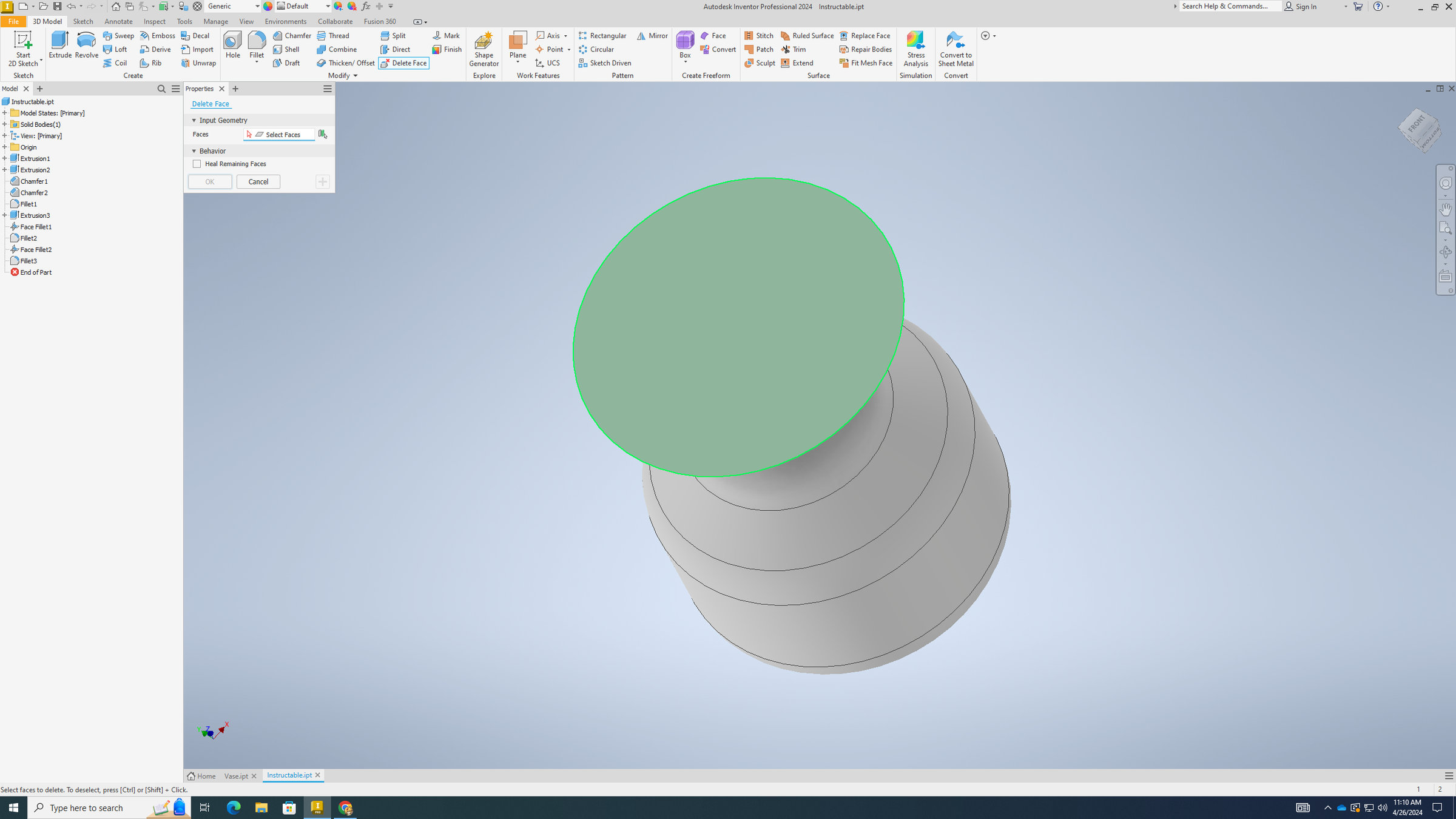 Simpe Vase for Flowers Made With Autodesk Inventor : 12 Steps ...