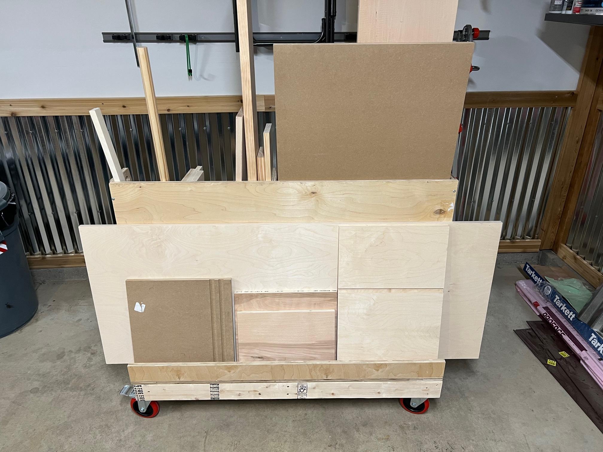 DIY Mobile Plywood and Lumber Storage Cart | Only 1 Sheet of Plywood ...