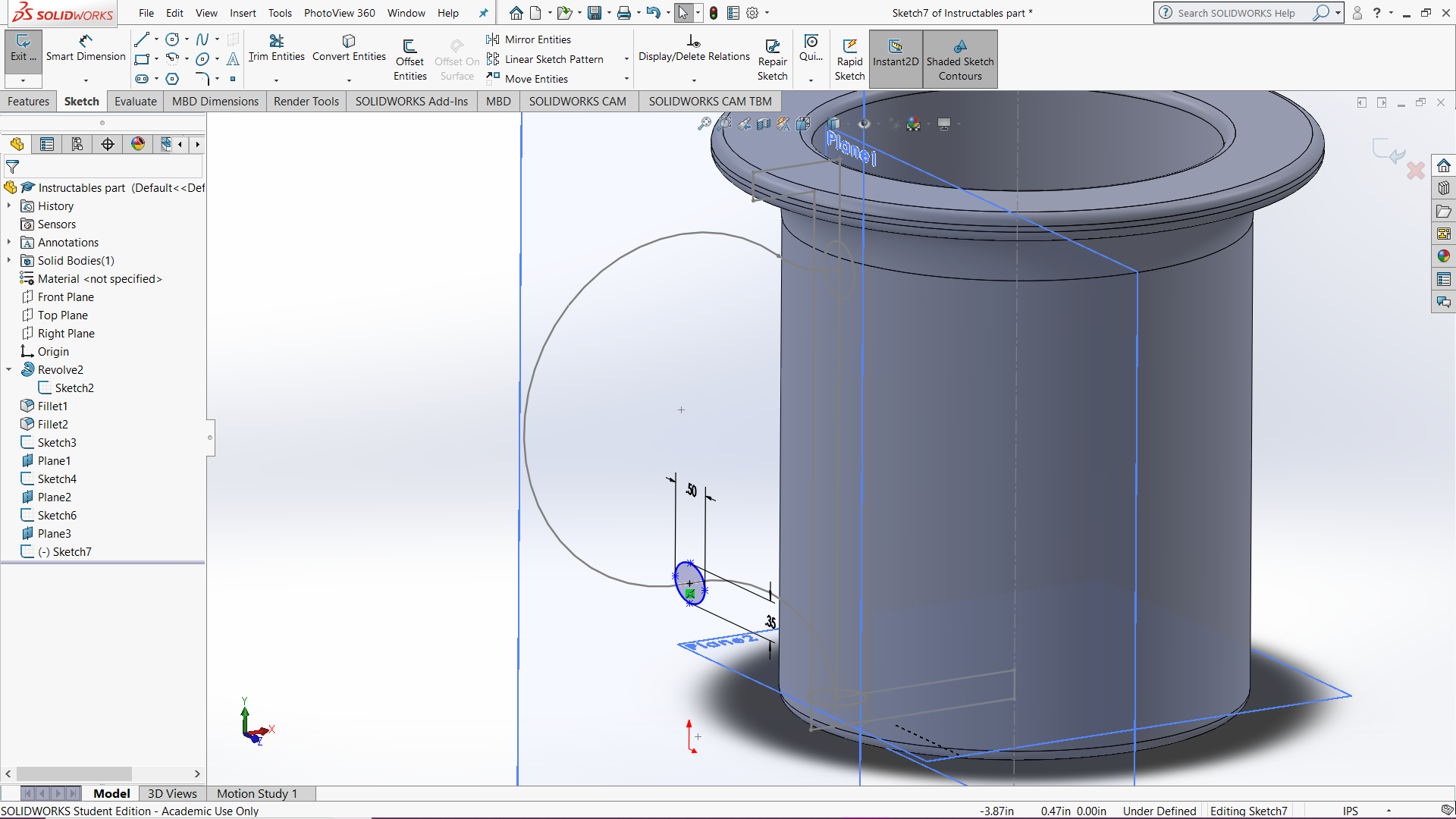 Differentiating Between the Sweep and Loft Commands on Solidworks 2020 ...