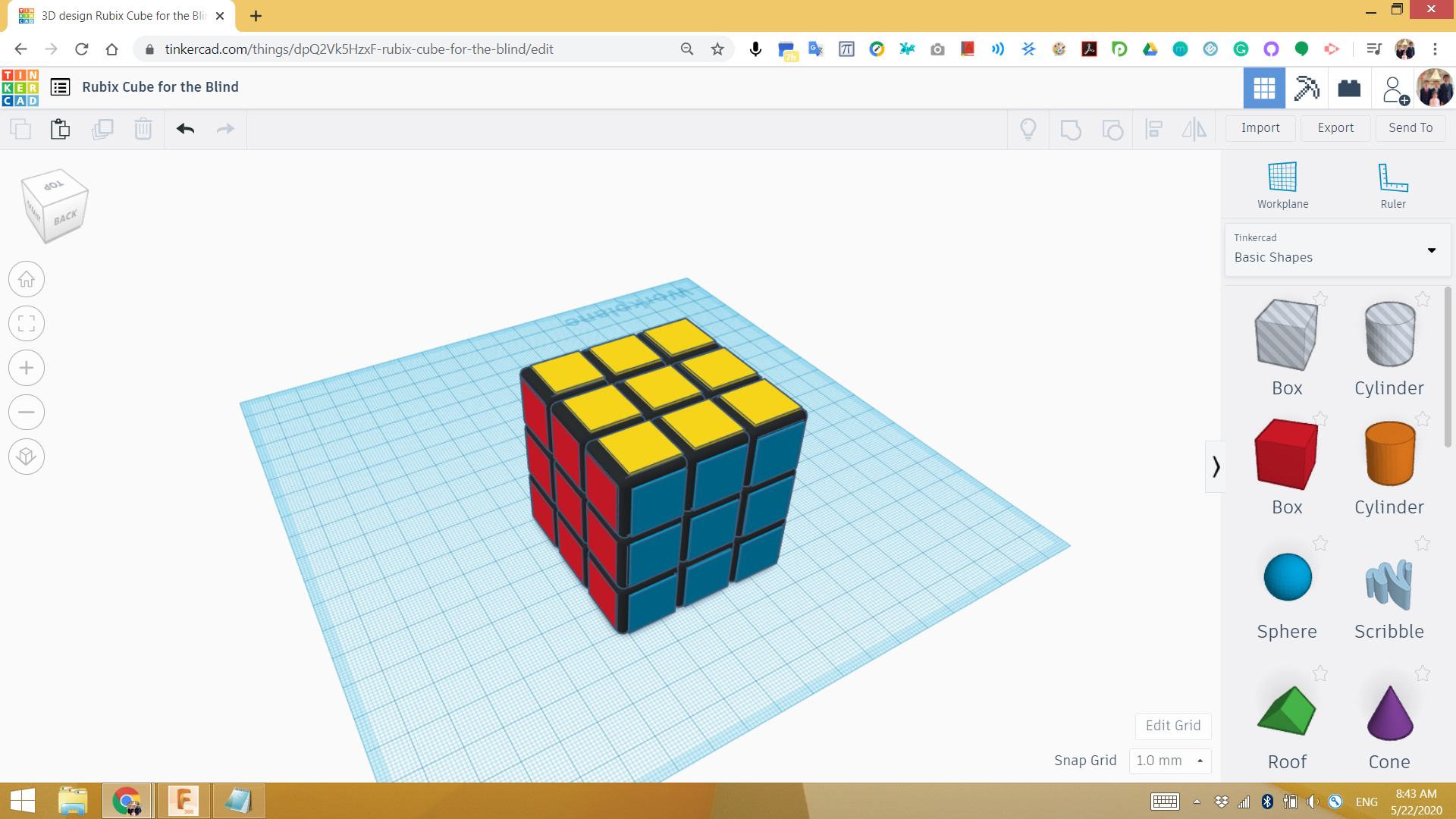 3D Printed Rubix Cube for the Blind or Color Blind : 4 Steps ...