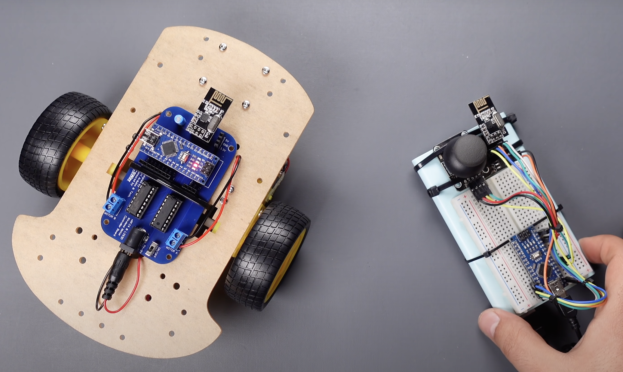 Wireless Arduino Motor Driver and Joystick Controller (nRF24L01 and ...