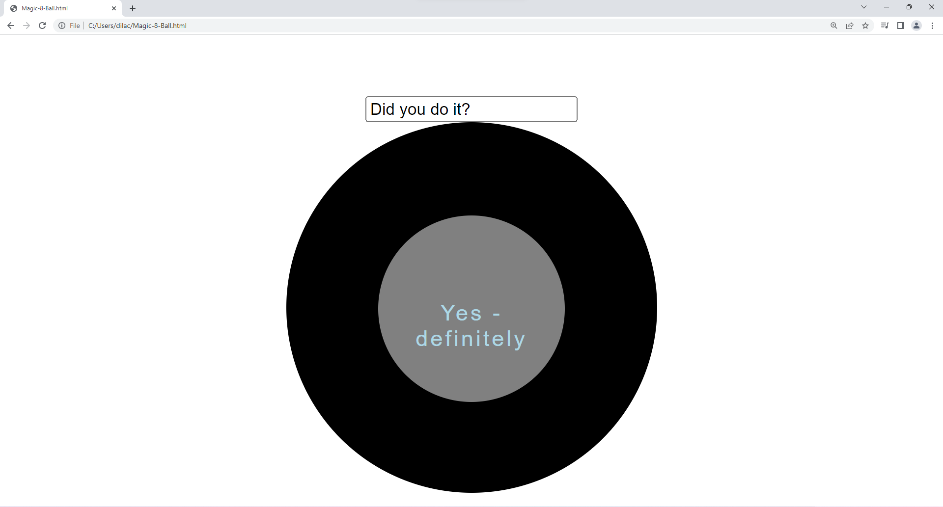 How to Format Basic HTML Magic 8-Ball Program Instruction Set : 12 ...