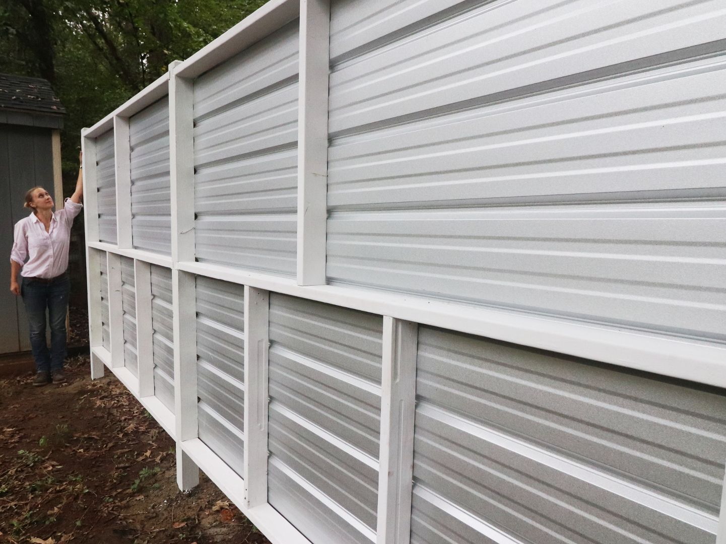 Corrugated Metal Siding As A Fence Building A Modern Privacy Fence