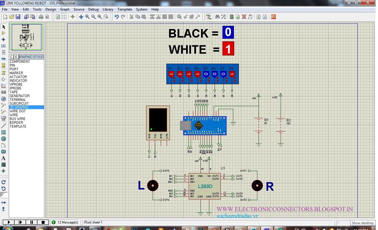IR LINE FOLLOWING ROBOT USING IR SENSOR ARRAY(8 INPUT) AND L293D MOTOR ...
